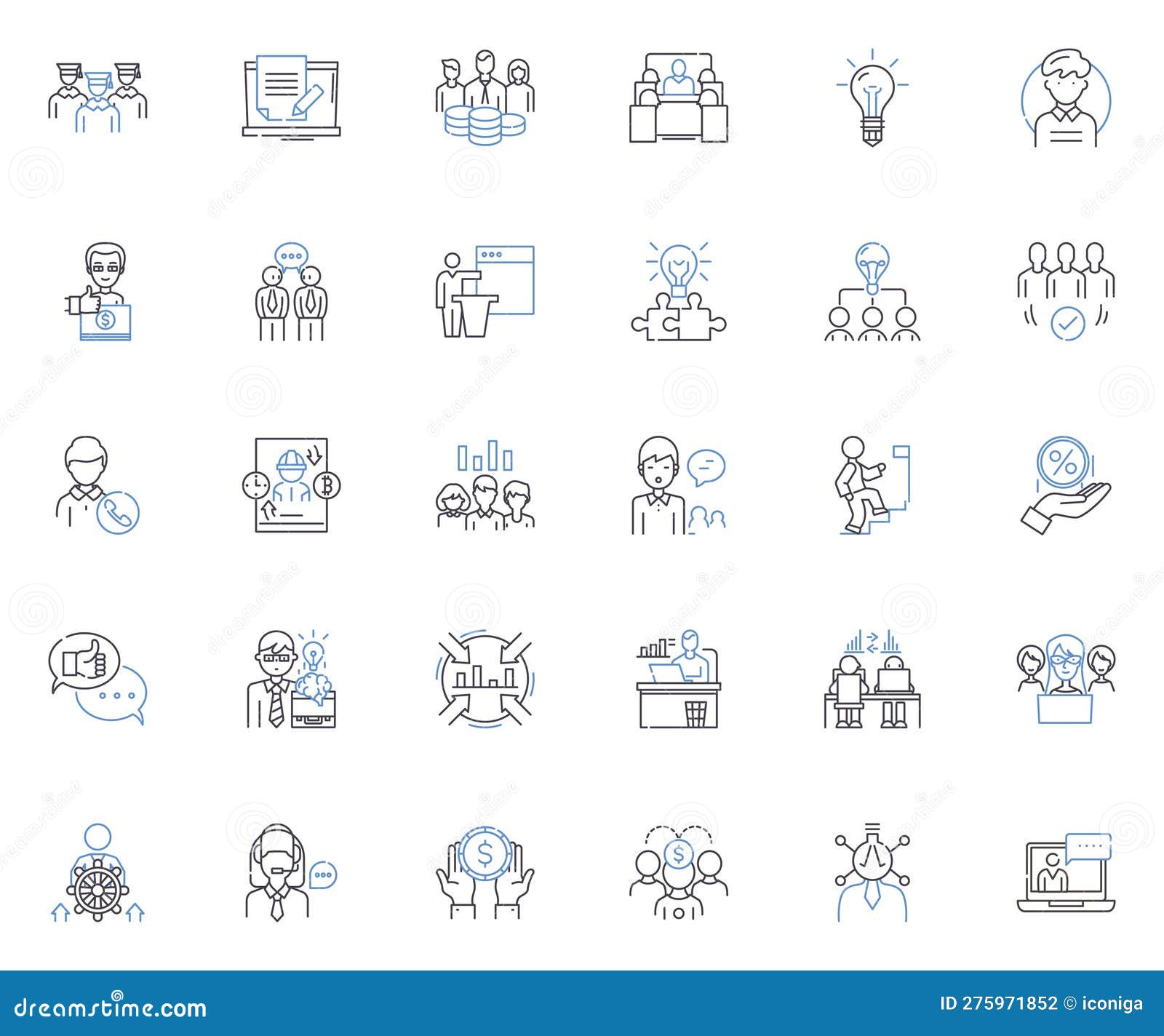 Staff Training Line Icons Collection. Development, Coaching, Education ...