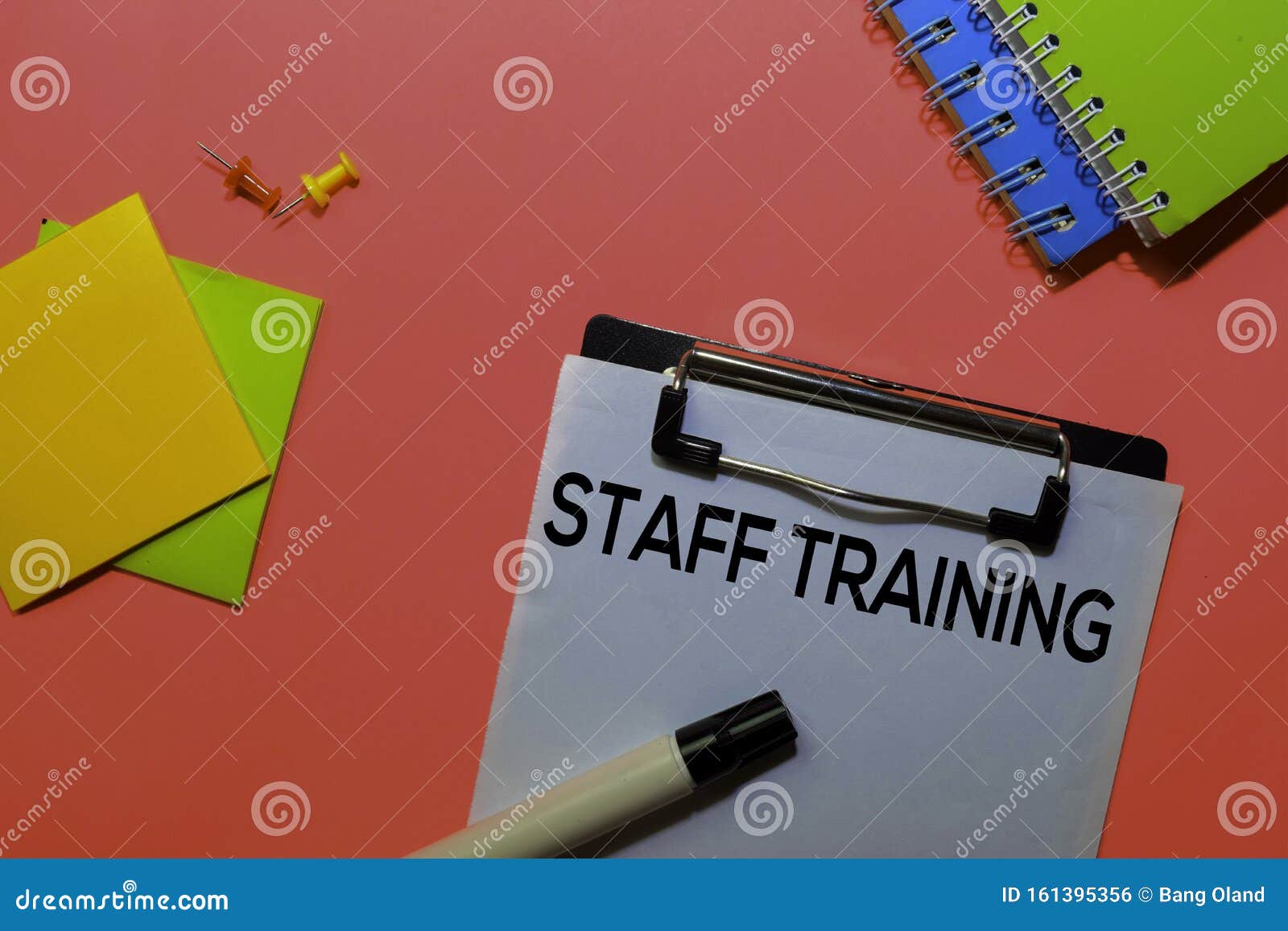 Staff Training Write on Documents Isolated on Pink Background Stock ...