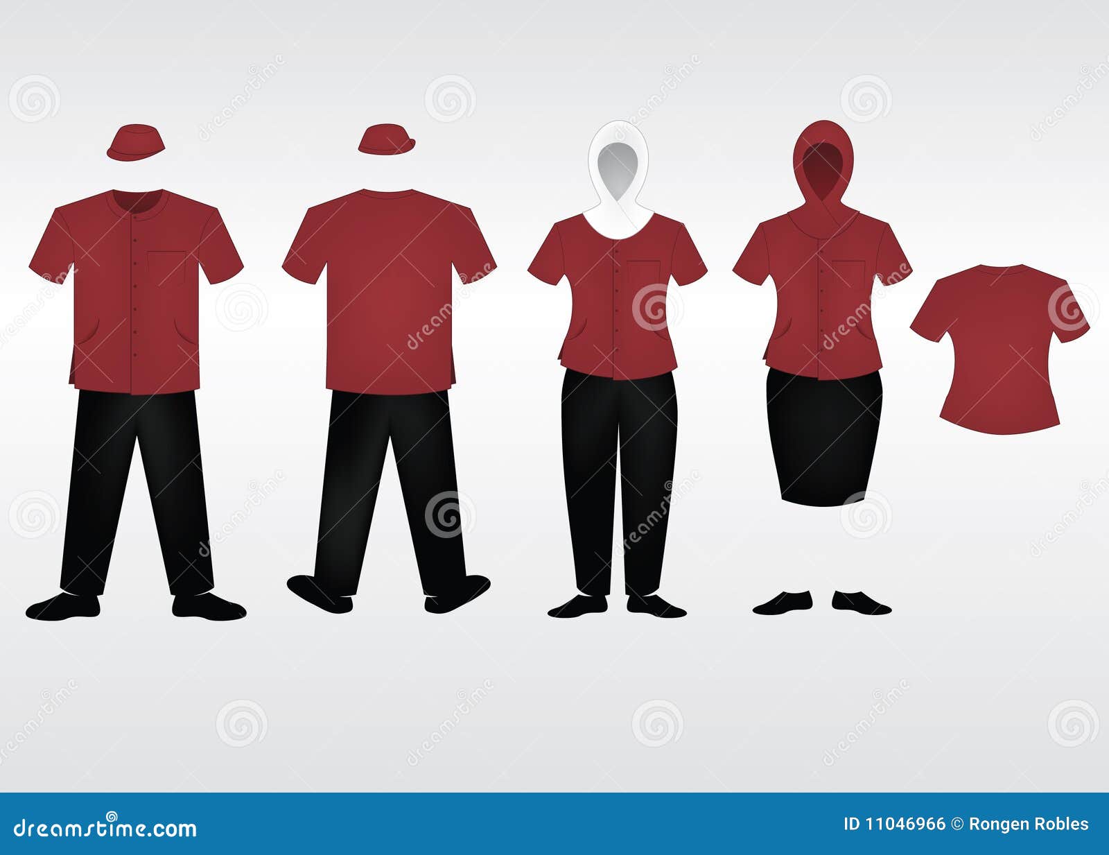 Staff uniform template stock vector. Illustration of black - 11046966