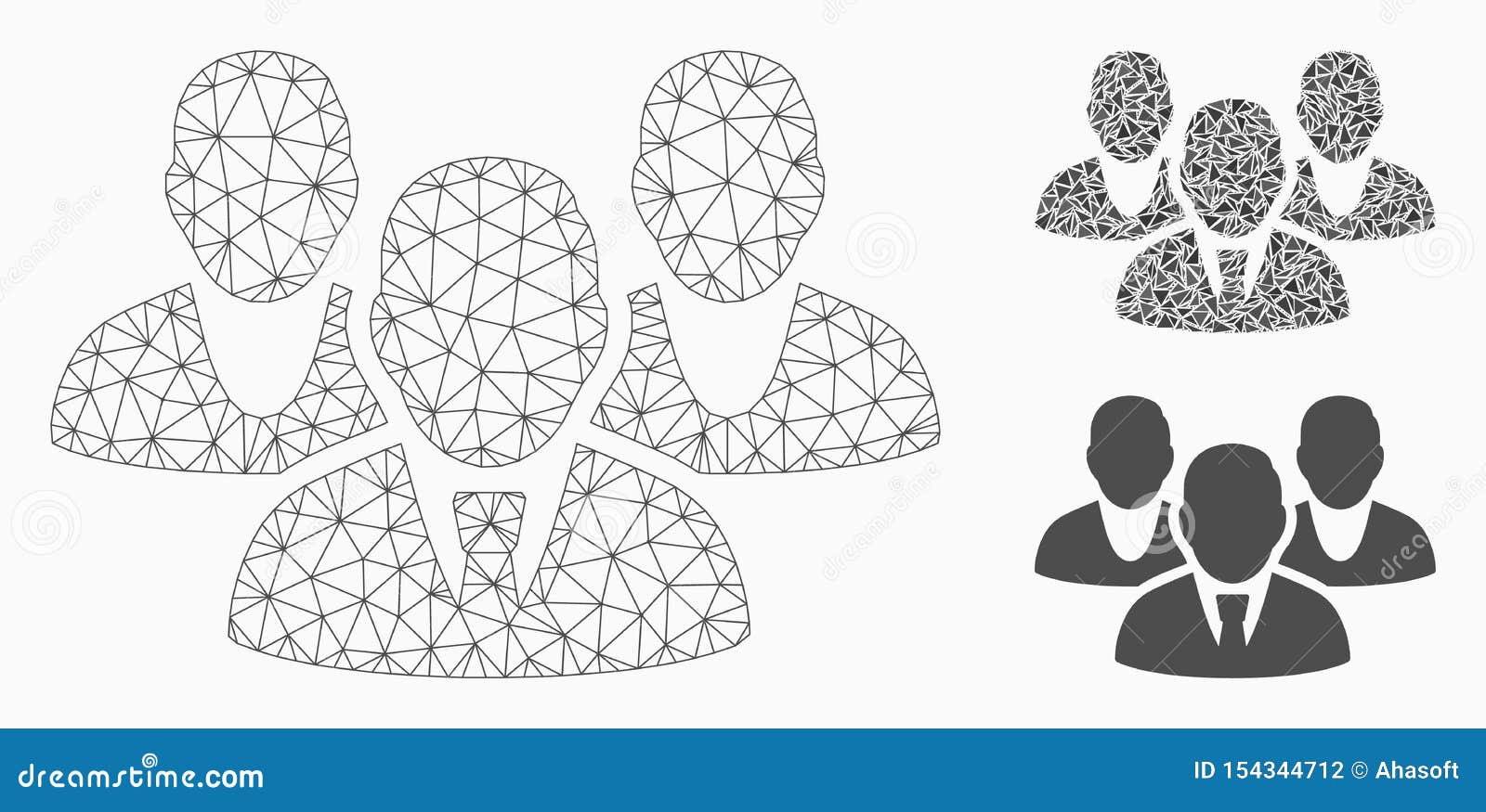 Staff Vector Mesh 2D Model and Triangle Mosaic Icon Stock Vector ...