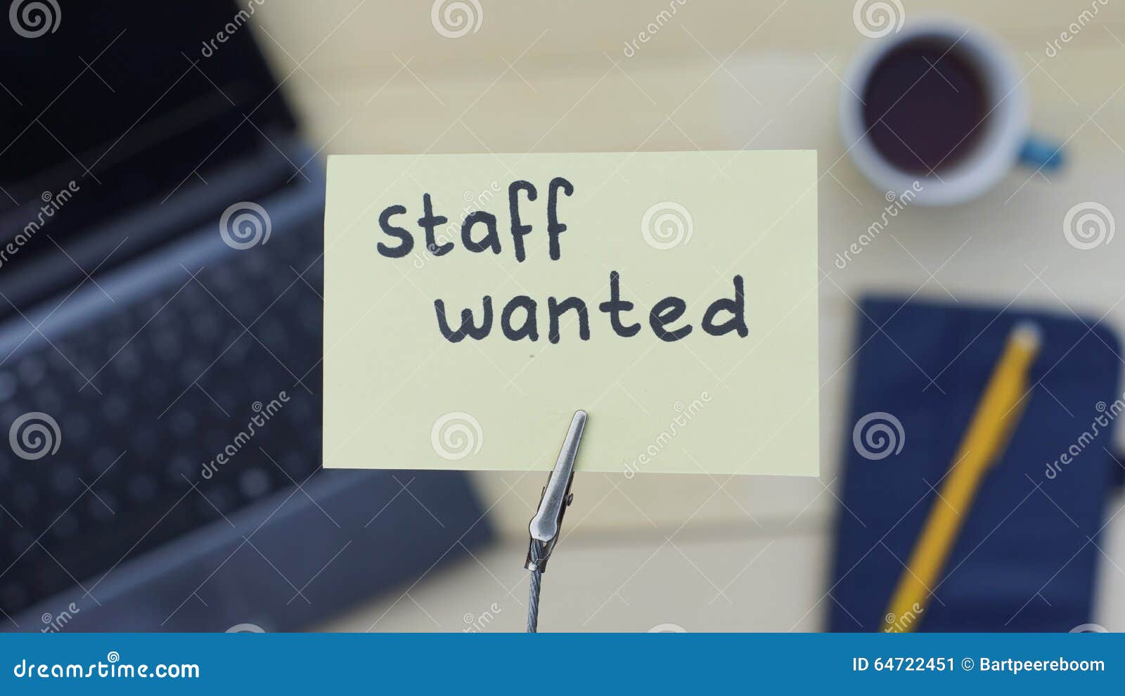 Staff wanted stock image. Image of worker, hired, message - 64722451