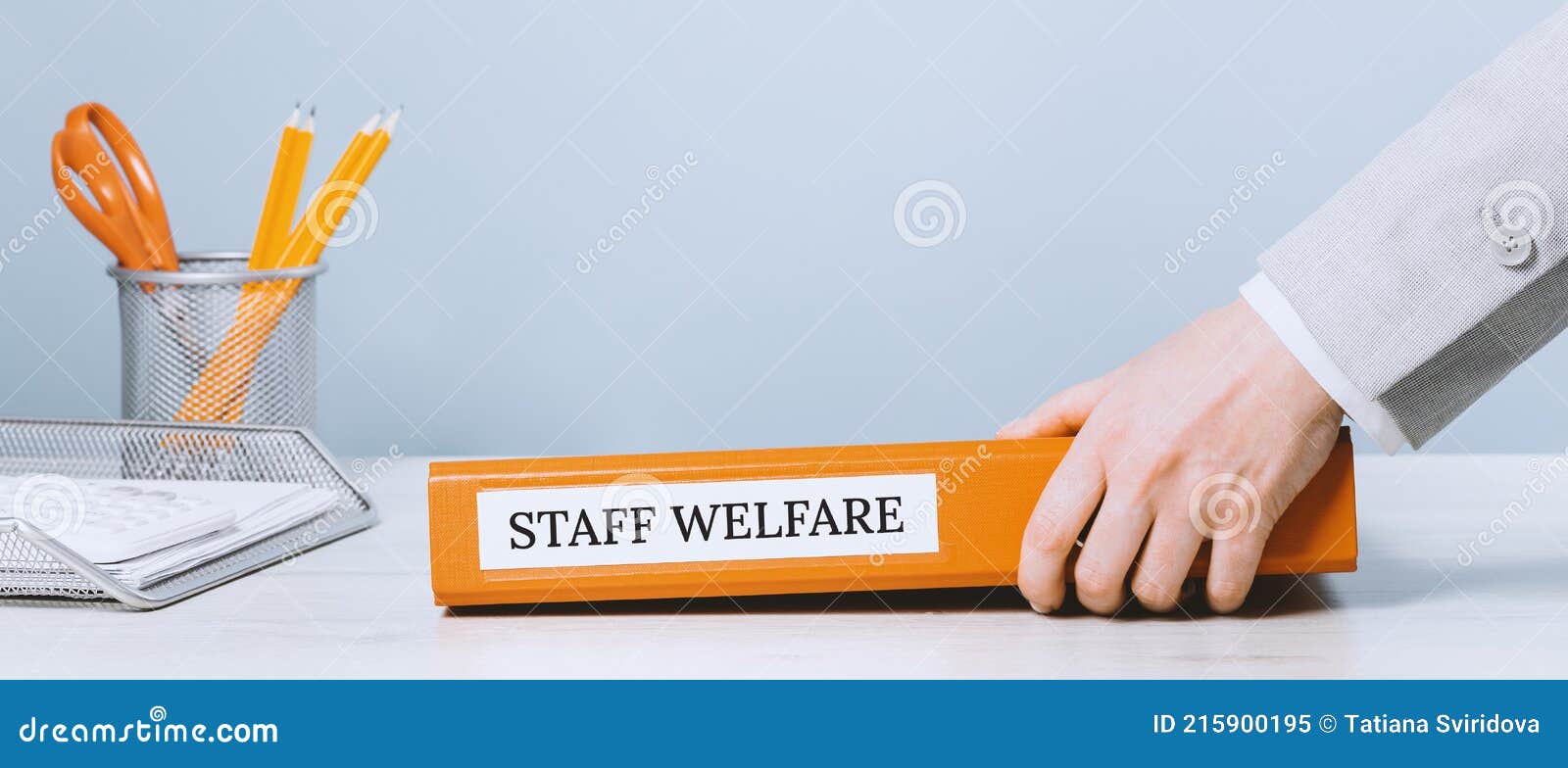 Staff Welfare Text on Office Binder Folder Stock Image - Image of case ...