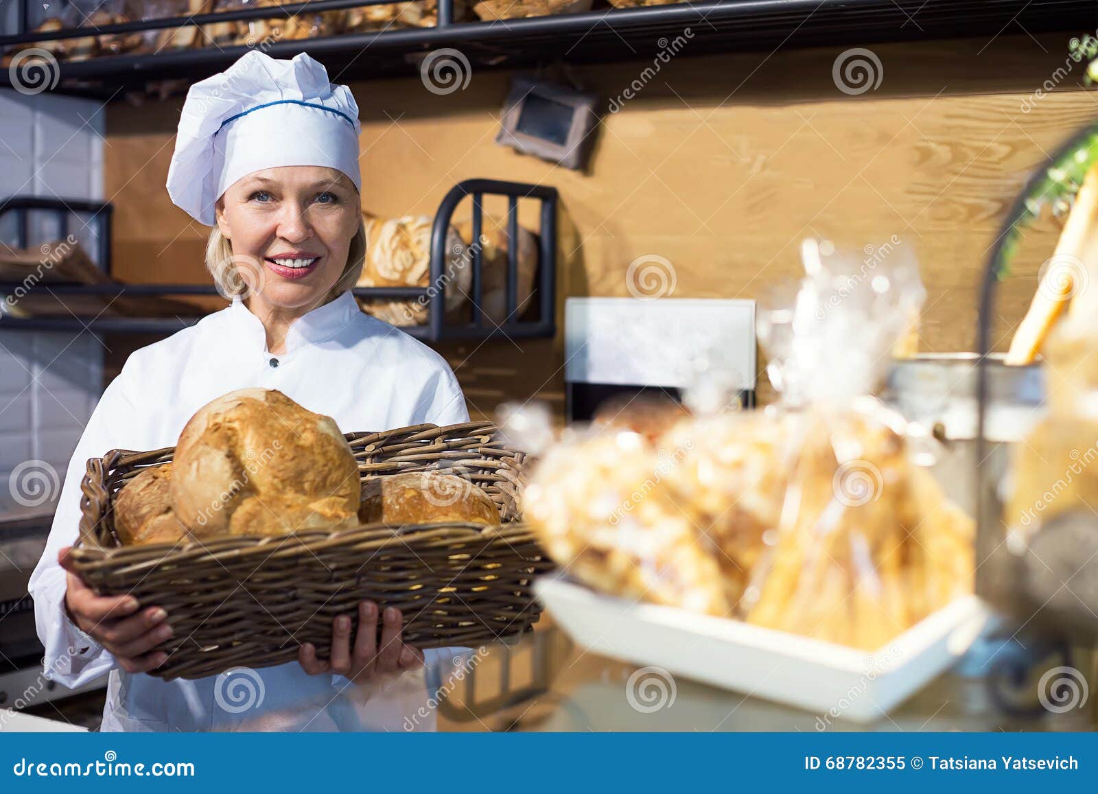 Staff Working in Bakery with Bread Stock Image - Image of caucasian ...