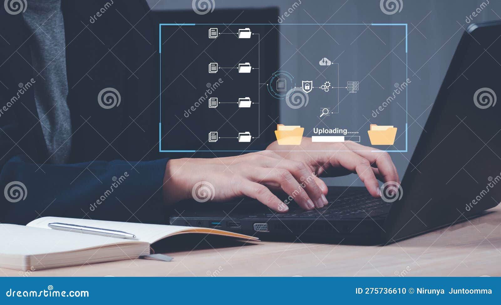It Staff Working with Document Management System (DMS) Efficiently Manage Files, Corporate ...