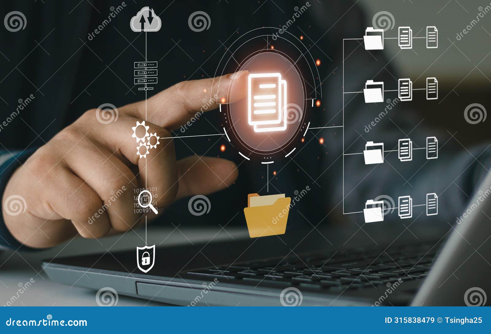 It Staff Working with Document Management System (DMS), Online Documentation Database Stock ...