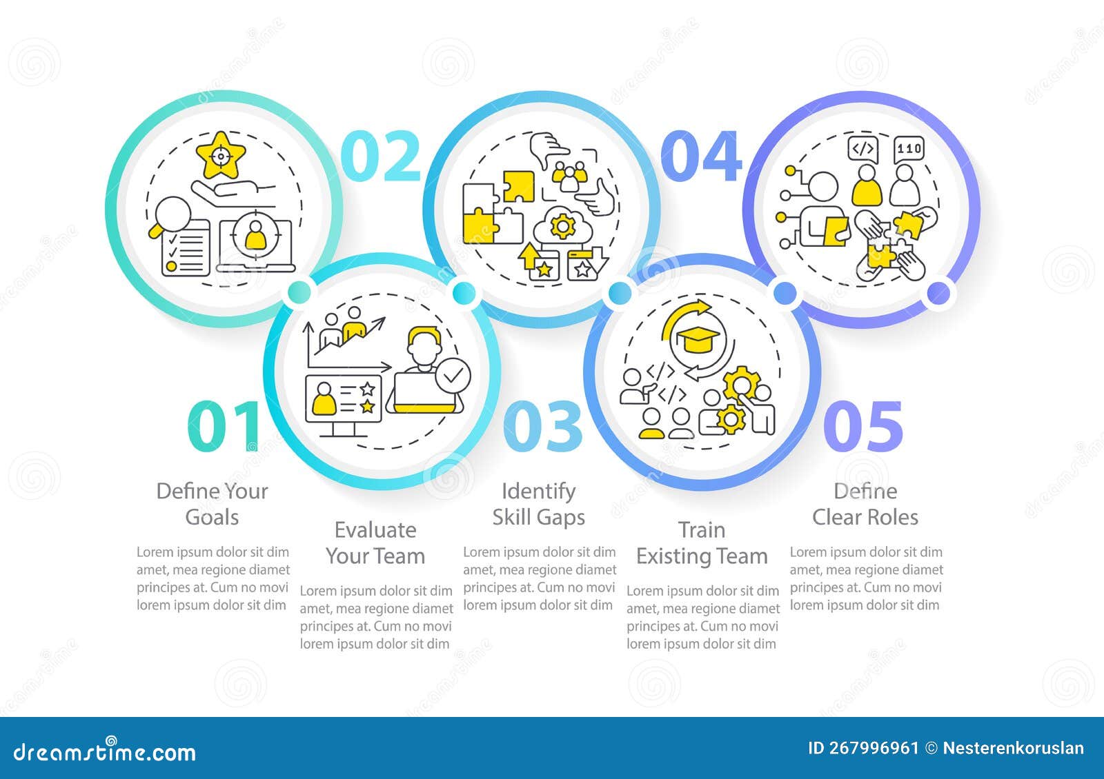 It Staffing Tips Blue Circle Infographic Template Stock Illustration ...