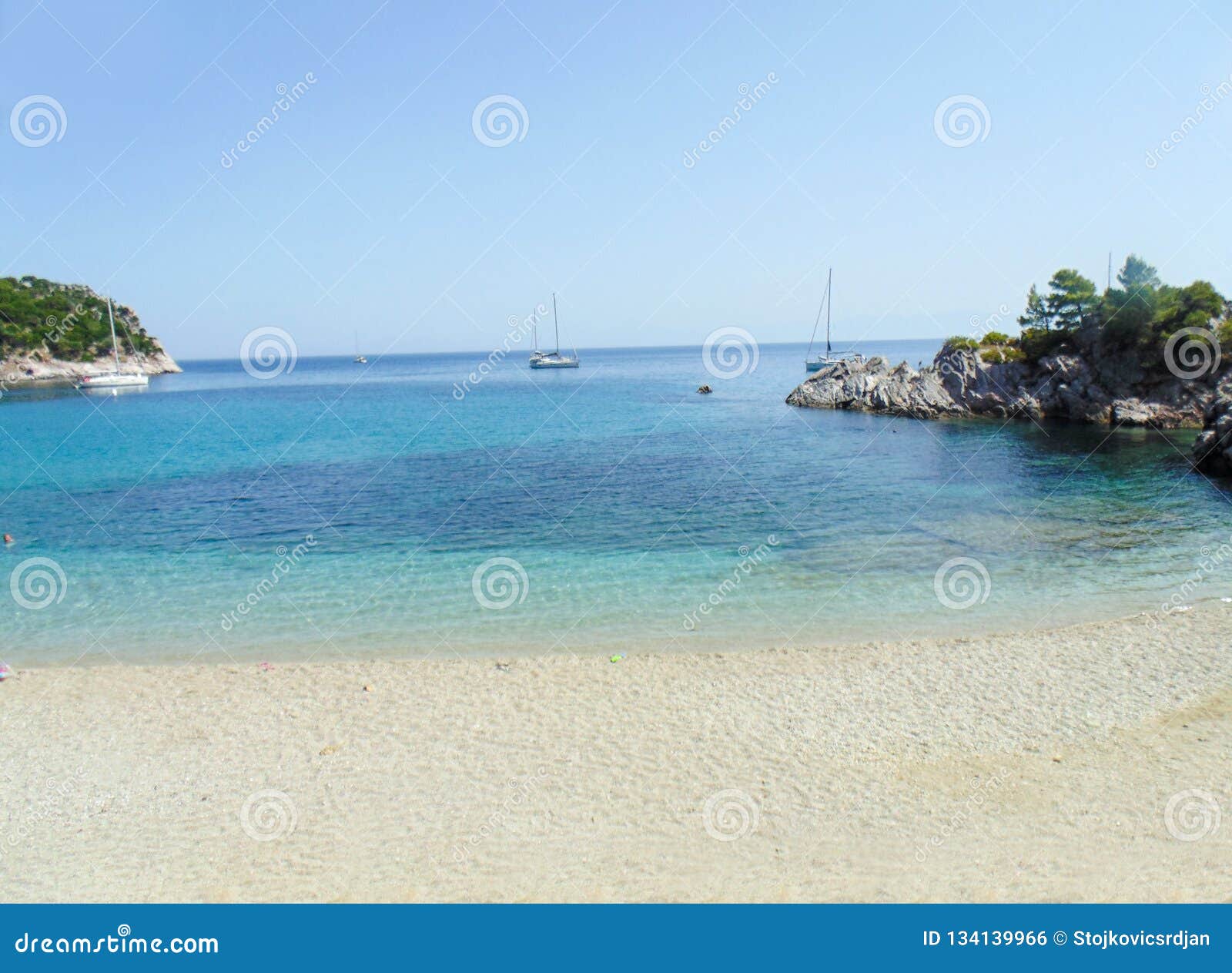 Stafilos beach on Skopelos stock photo. Image of mamma - 134139966