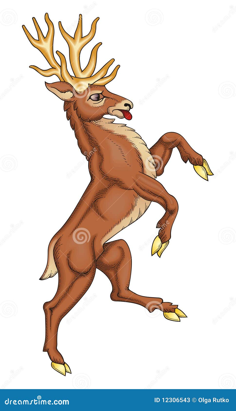 Stag stock vector. Illustration of animal, curve, count - 12306543