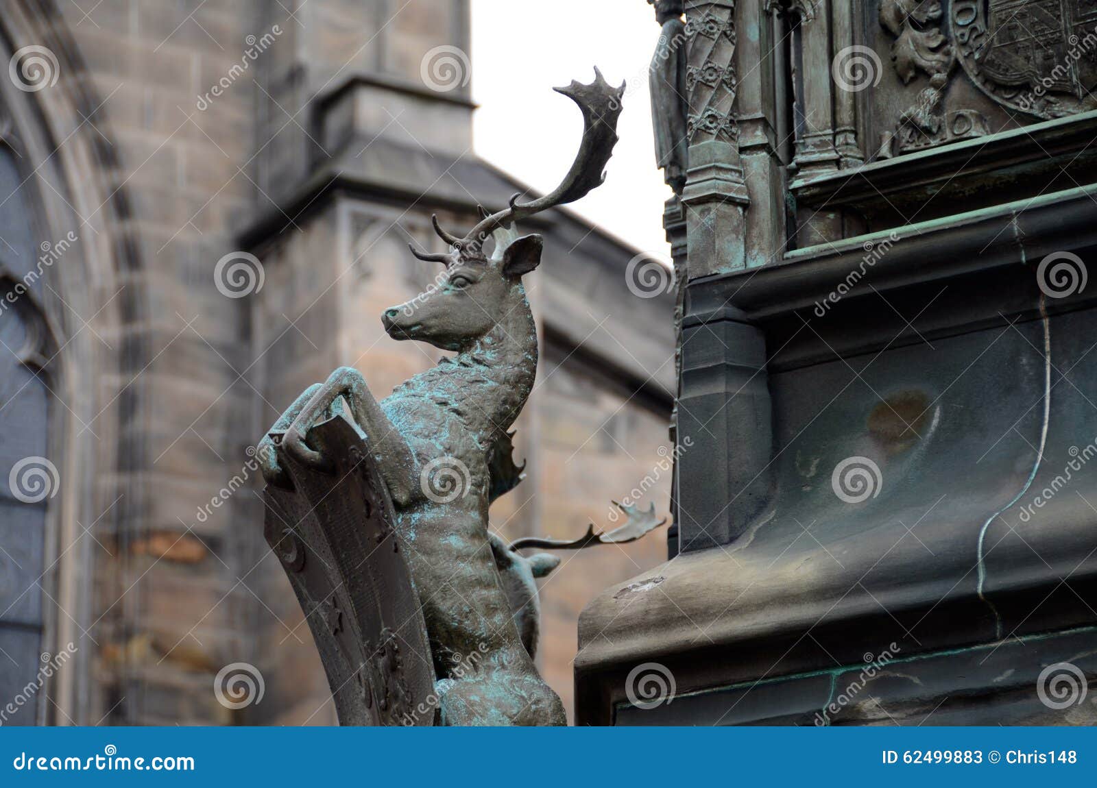Stag on the Buccleuch Monument Stock Image - Image of buccleuch ...