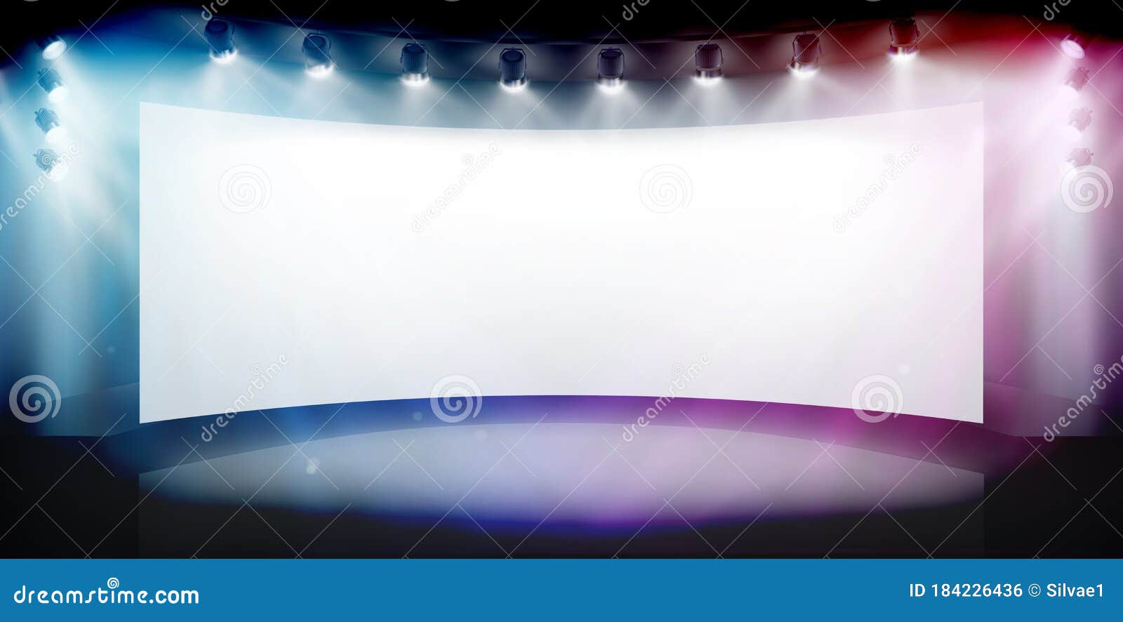Large Projection Screen on Stage. Abstract Vector Illustration. Stock ...