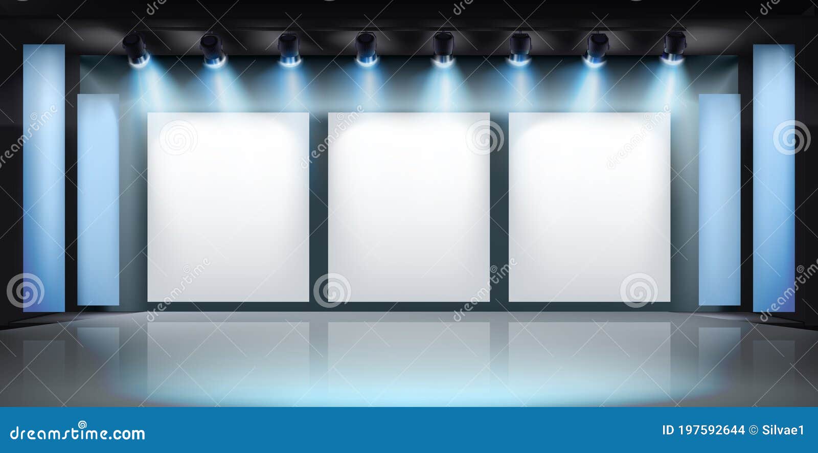 Large Projection Screens on the Stage. Stock Vector - Illustration of ...