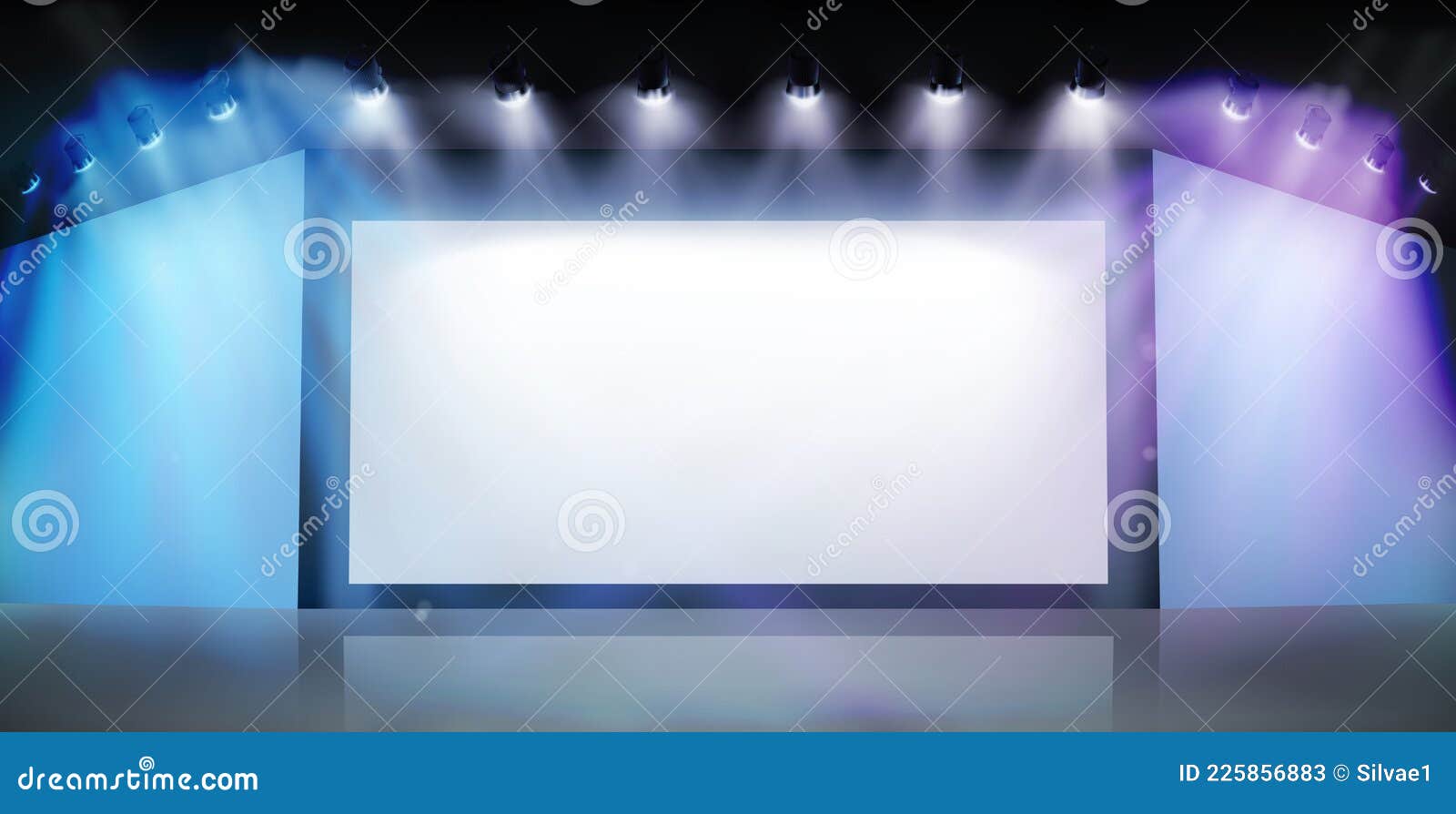Large Projection Screen on Stage. Abstract Vector Illustration. Stock ...