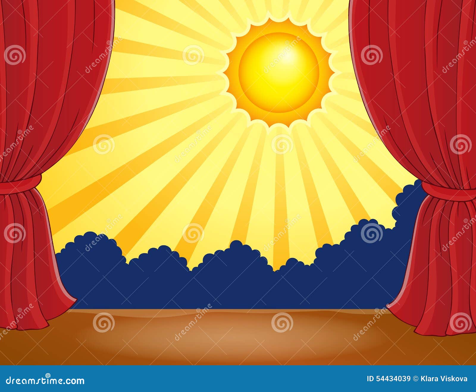 Stage with abstract sun 2 stock vector. Illustration of drapes - 54434039