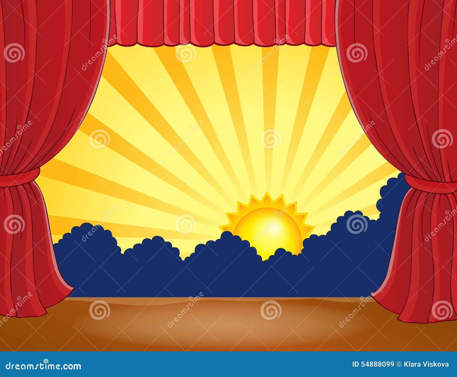 Stage with abstract sun 6 stock vector. Illustration of show - 54888099
