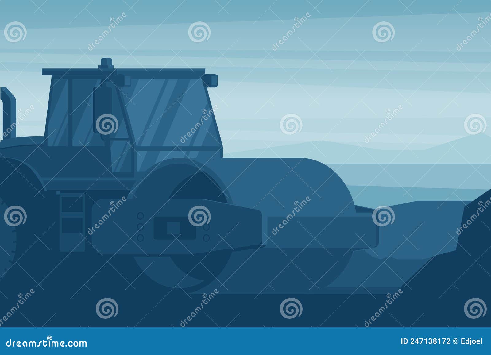 Stage Background of Heavy Soil Compactor Machinery Used in the ...