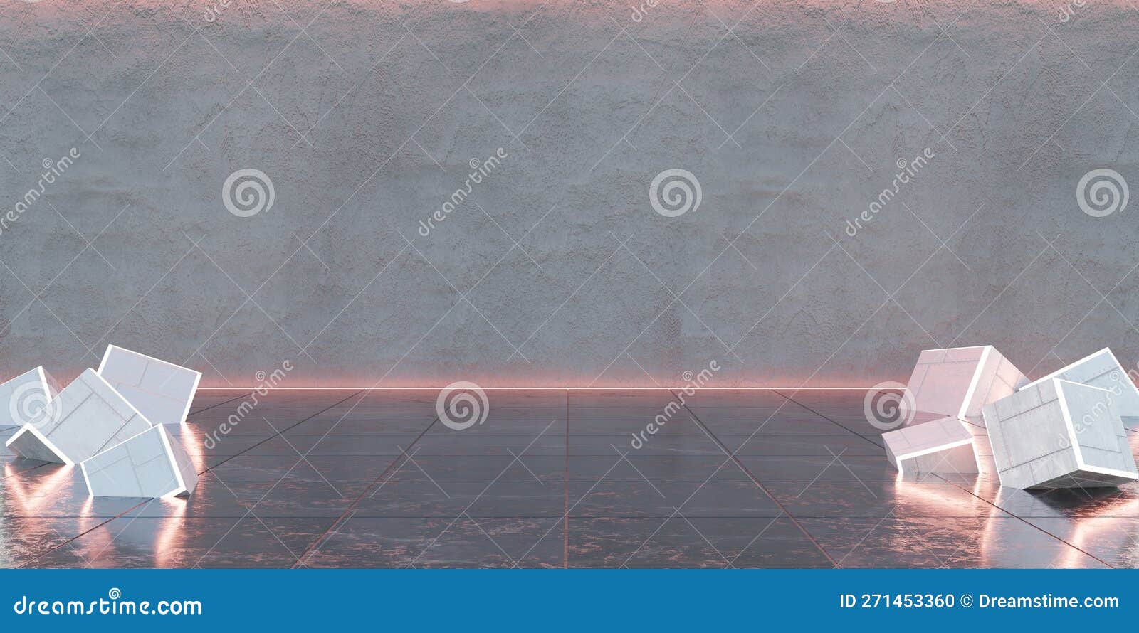 Stage Background Scene Technology Led Neon Light Lcd Modern Room 3d ...