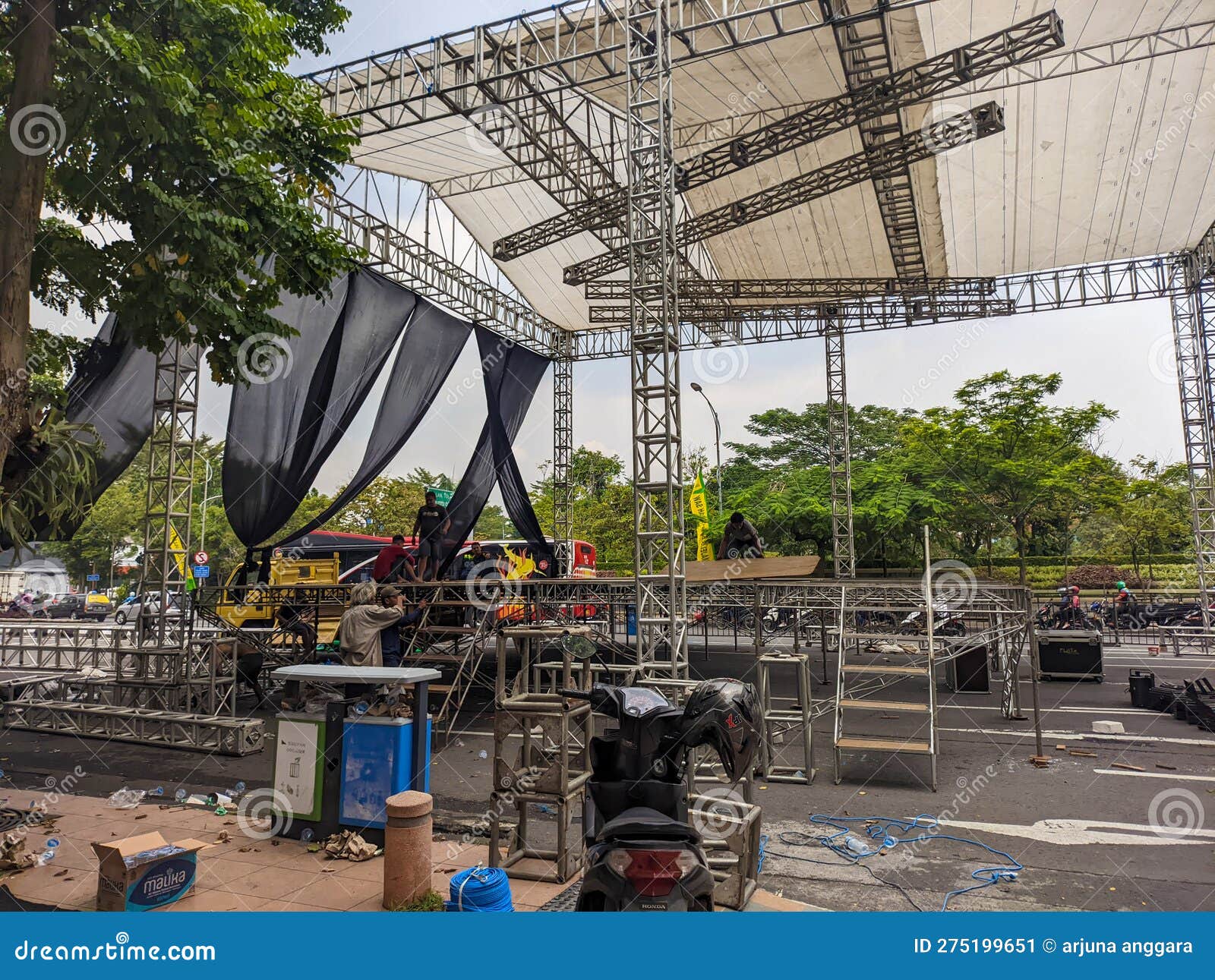 A Stage Being Built for an Event in Surabaya, Indonesia Editorial Photo ...
