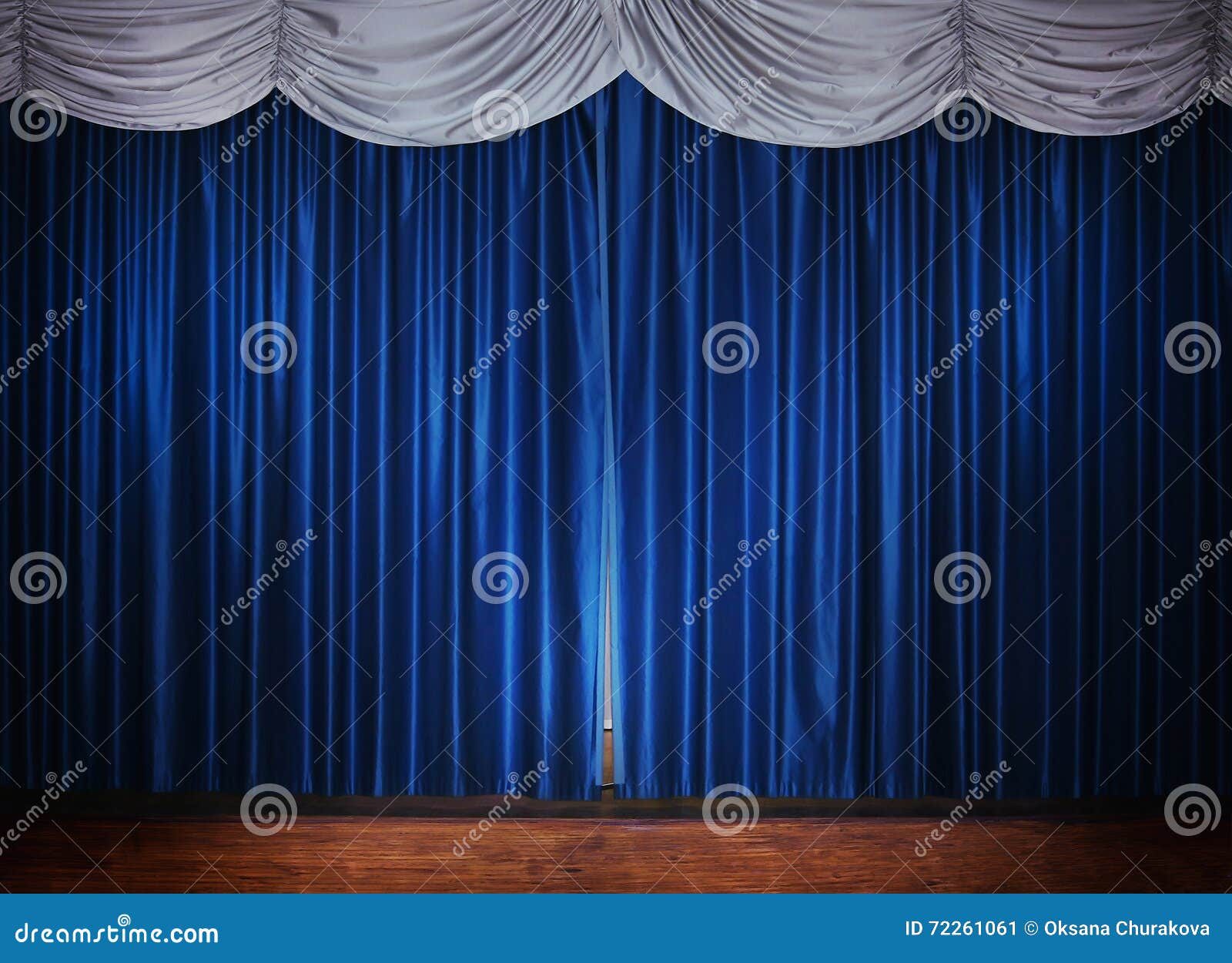 Blue Stage Curtains Background