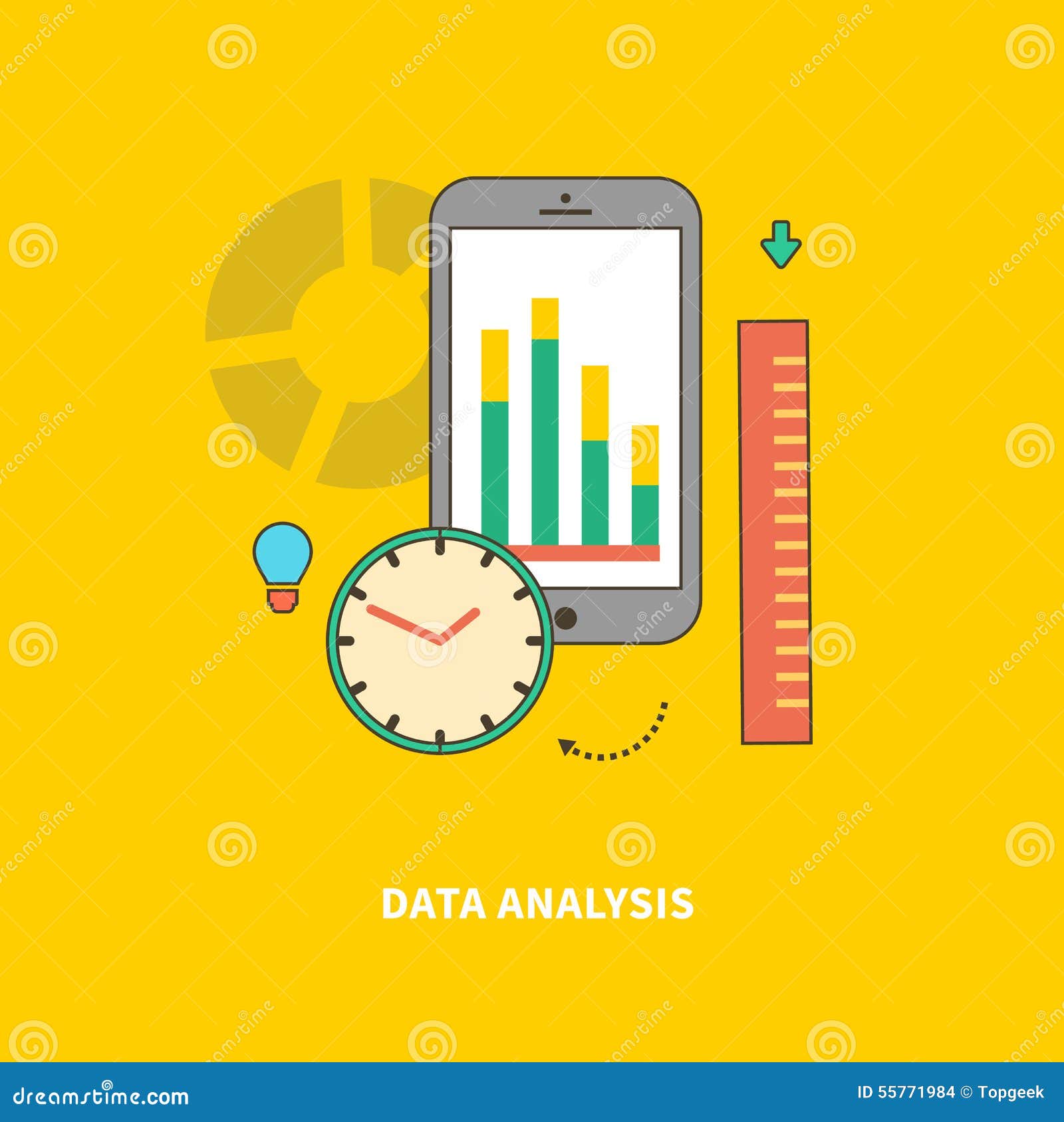 Stage of Business Process is Data Analysis Stock Vector - Illustration ...