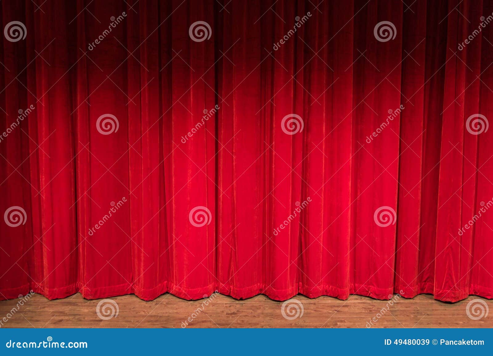 Stage with Closed Red Curtains Stock Image - Image of velvet ...