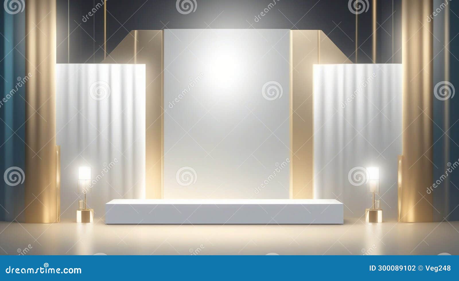 Stage with Colorful Lighting. AI-generated Stock Illustration ...