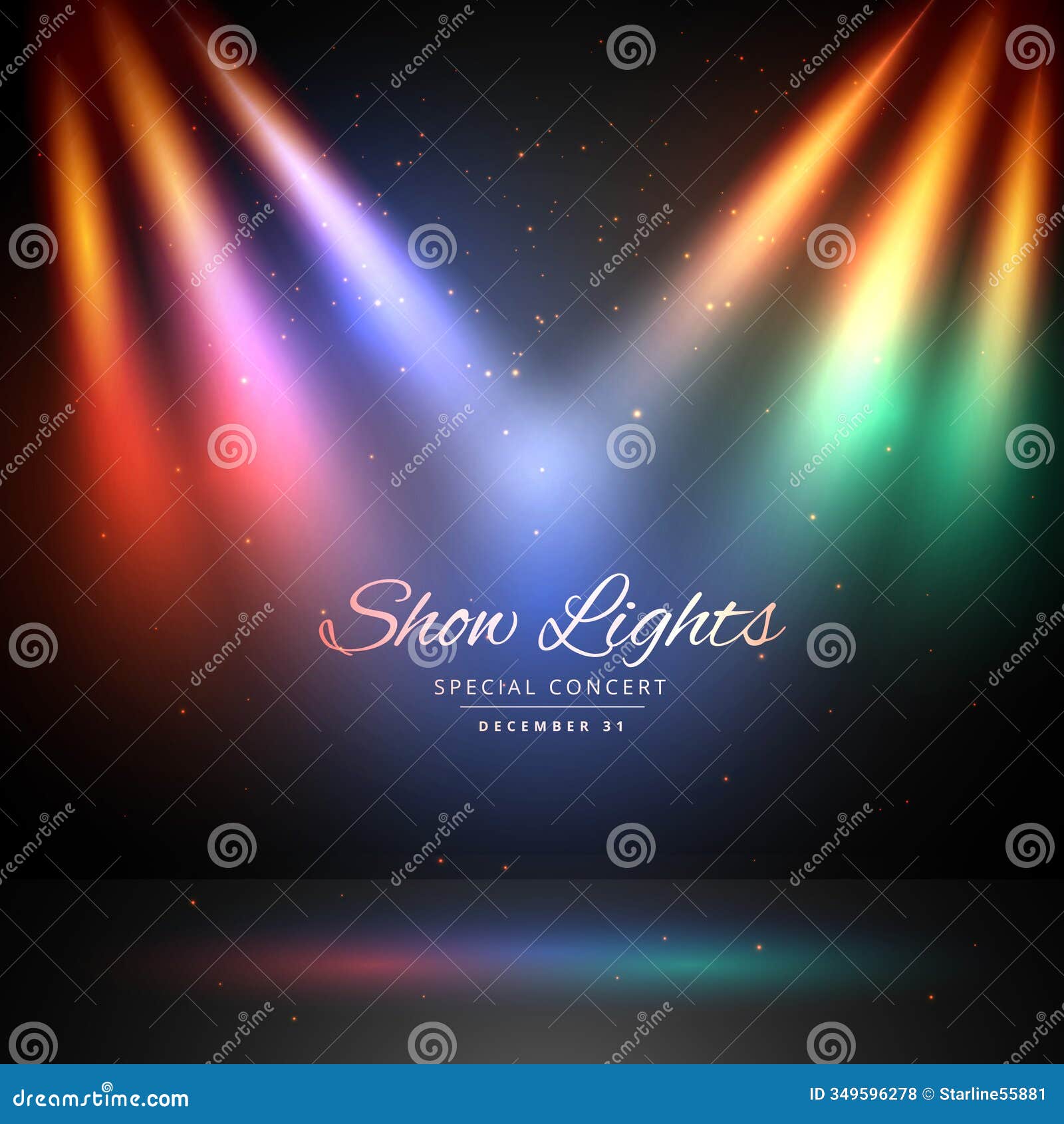 Stage with Colorful Lights Background Stock Vector - Illustration of ...