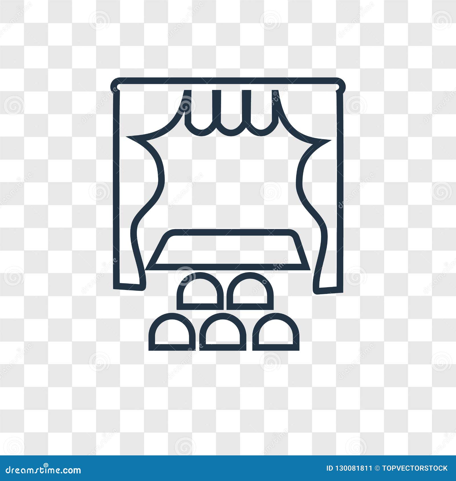 Stage Concept Vector Linear Icon Isolated on Transparent Background ...