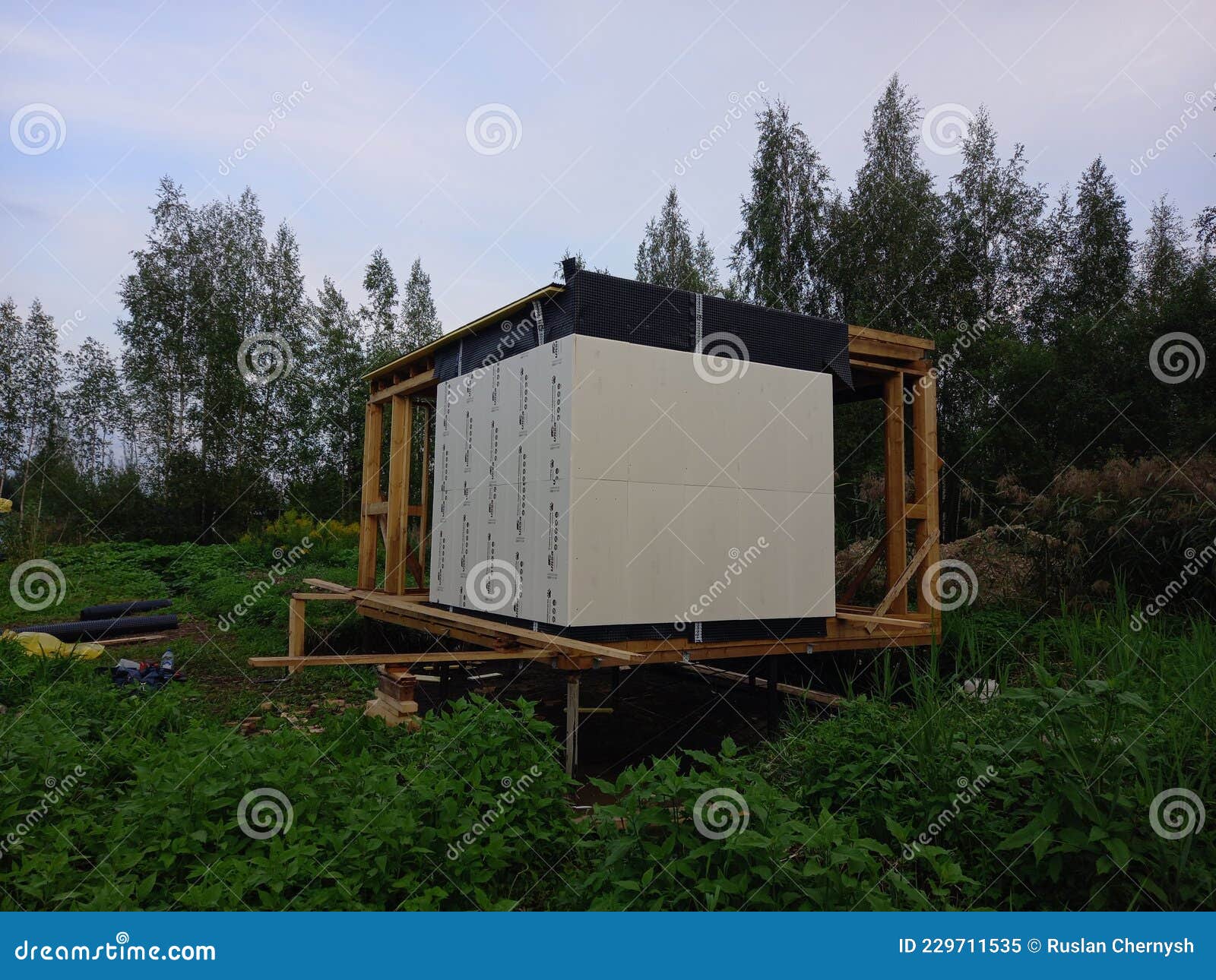 The Stage of Construction of a Frame House Editorial Image - Image of ...