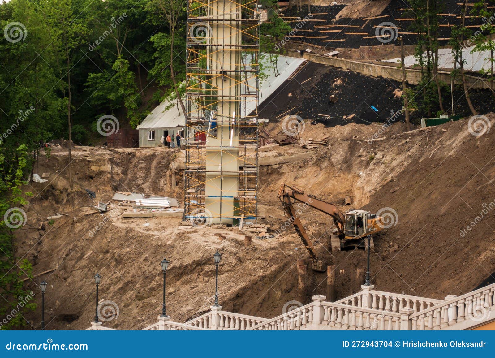 Stage of Construction of the Glass Pedestrian Bridge Klichka in Kyiv ...