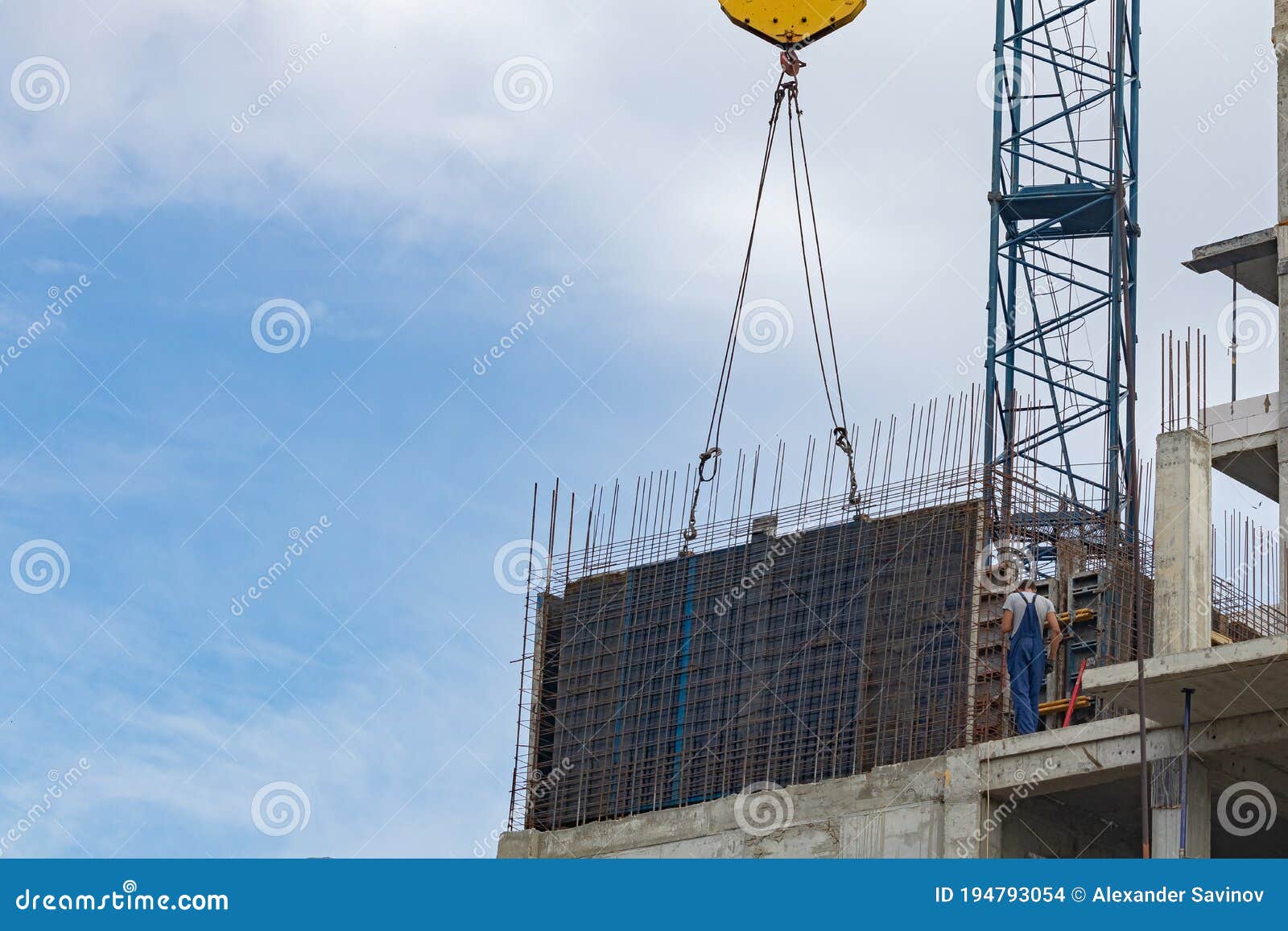 Stage in the Construction of a Multi-Storey Building. Forming the Wall ...