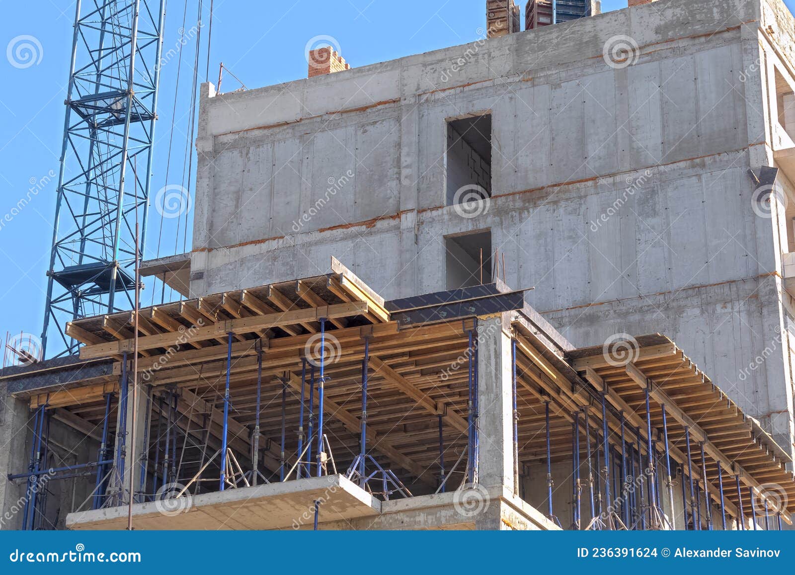Stage in the Construction of a Multi-Storey Building. Horizontal Slabs ...