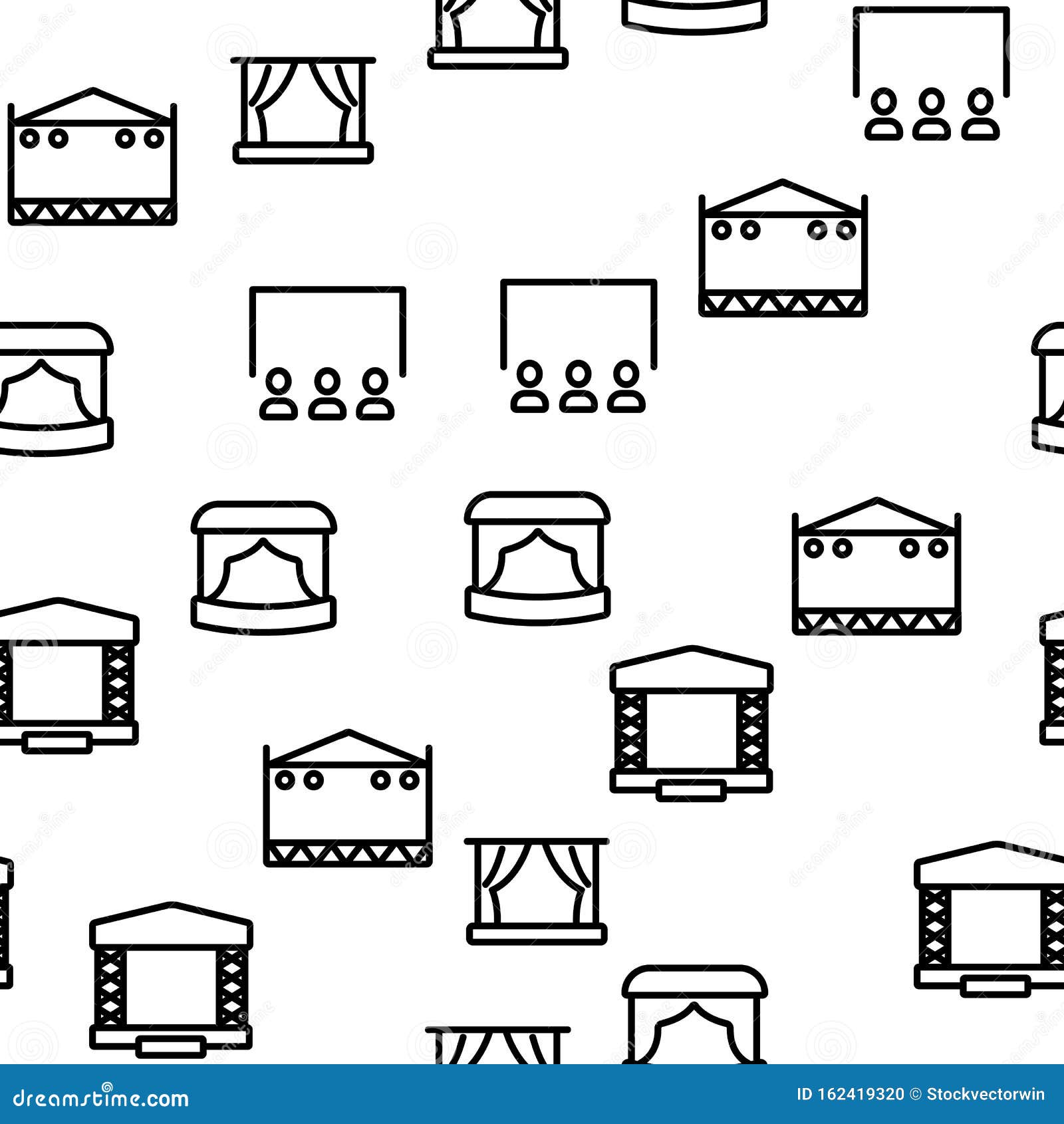 Stage Construction Vector Seamless Pattern Stock Vector - Illustration ...