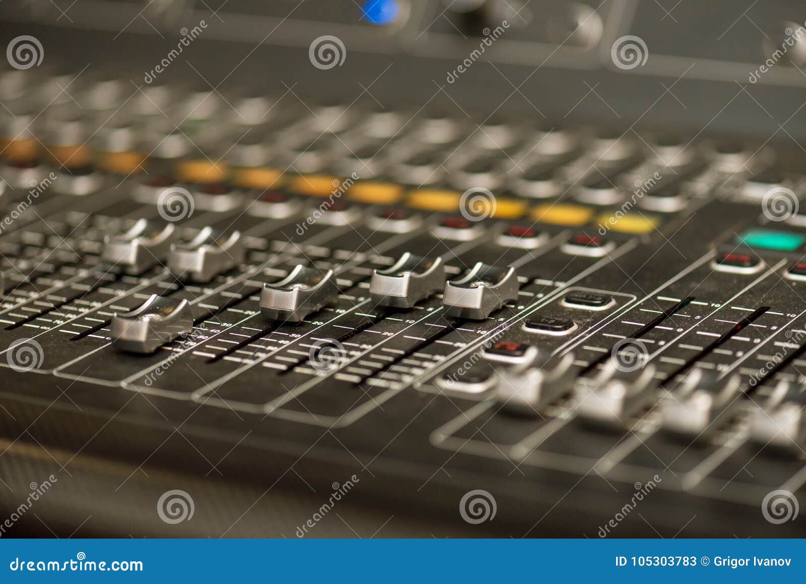 Stage Controller with Sliders Stock Image - Image of panel, broadcast ...