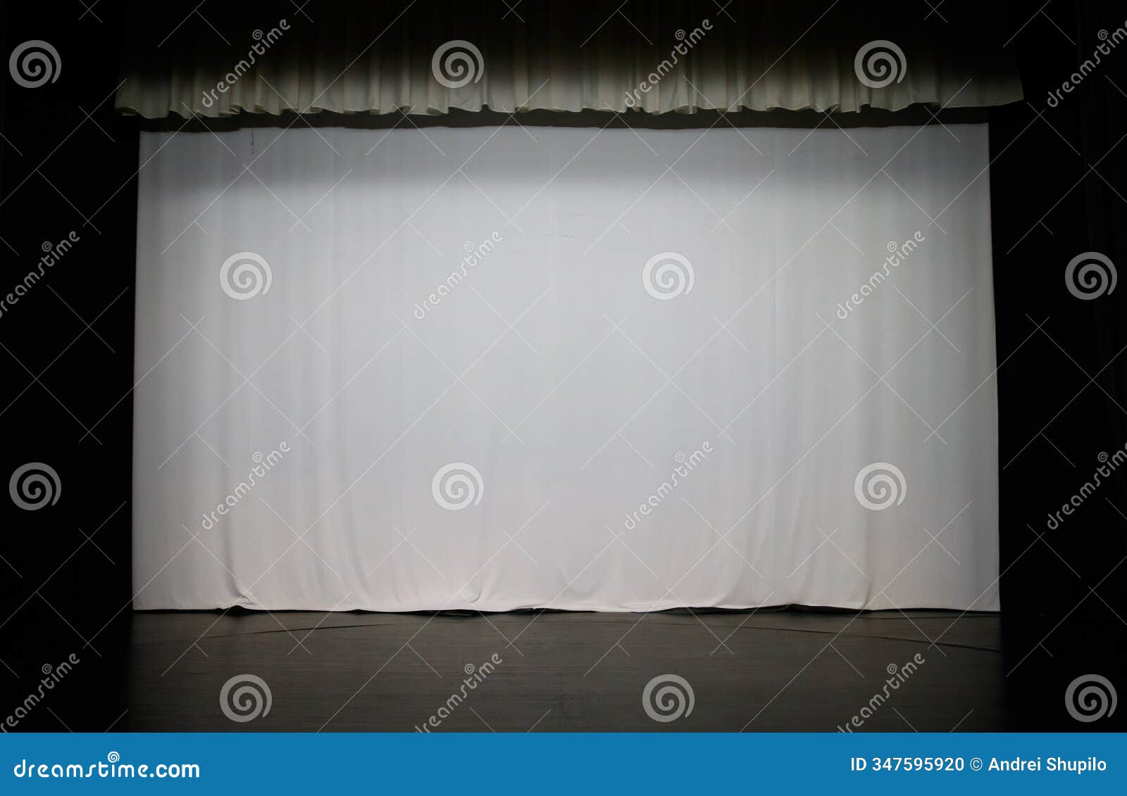 A Stage Curtain is Drawn Back To Reveal a Stage with No Props or Actors ...