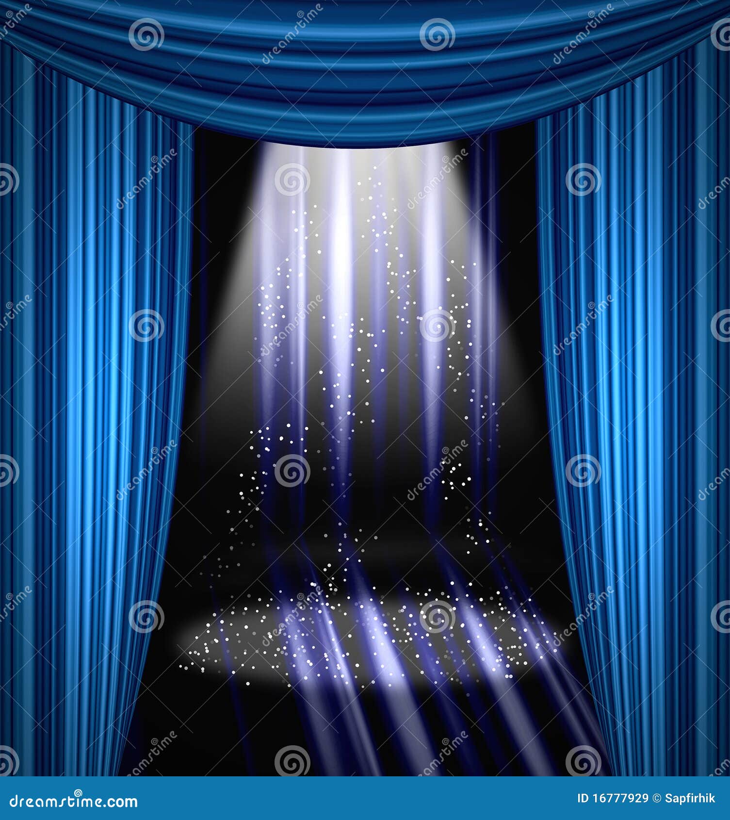 Stage Curtain with Light and Shadow Stock Illustration - Illustration ...