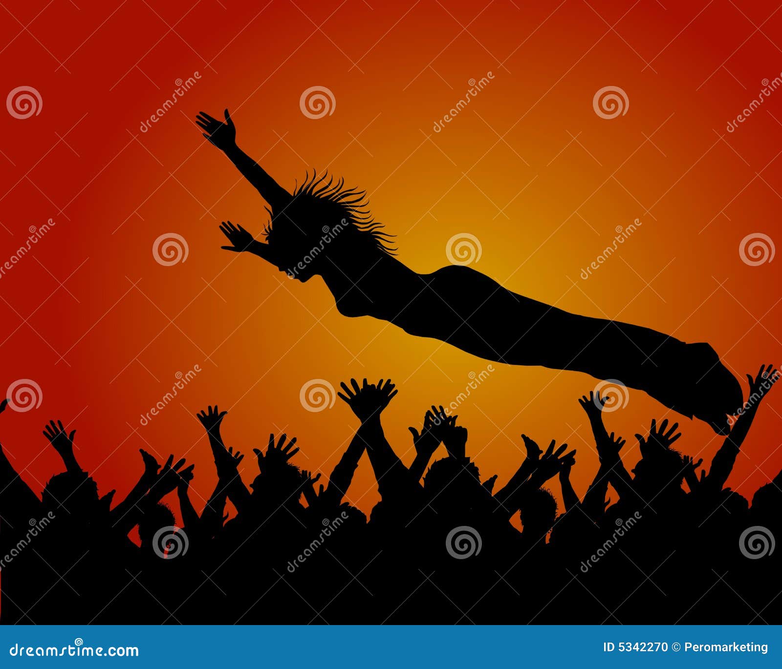 Stage dive stock illustration. Illustration of festival - 5342270