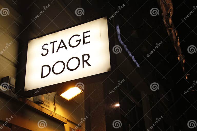 Stage door sign stock image. Image of theatre, exit, london - 18580043