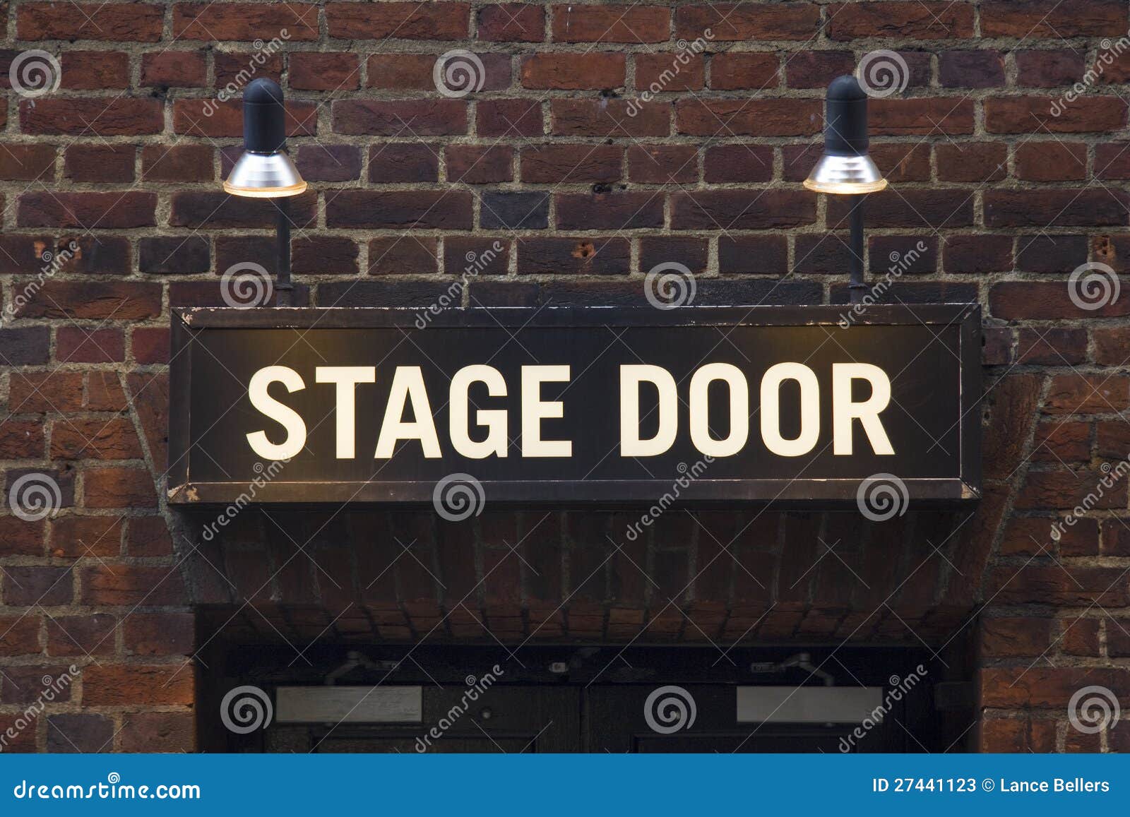 Stage door sign stock image. Image of show, wall, brick - 27441123