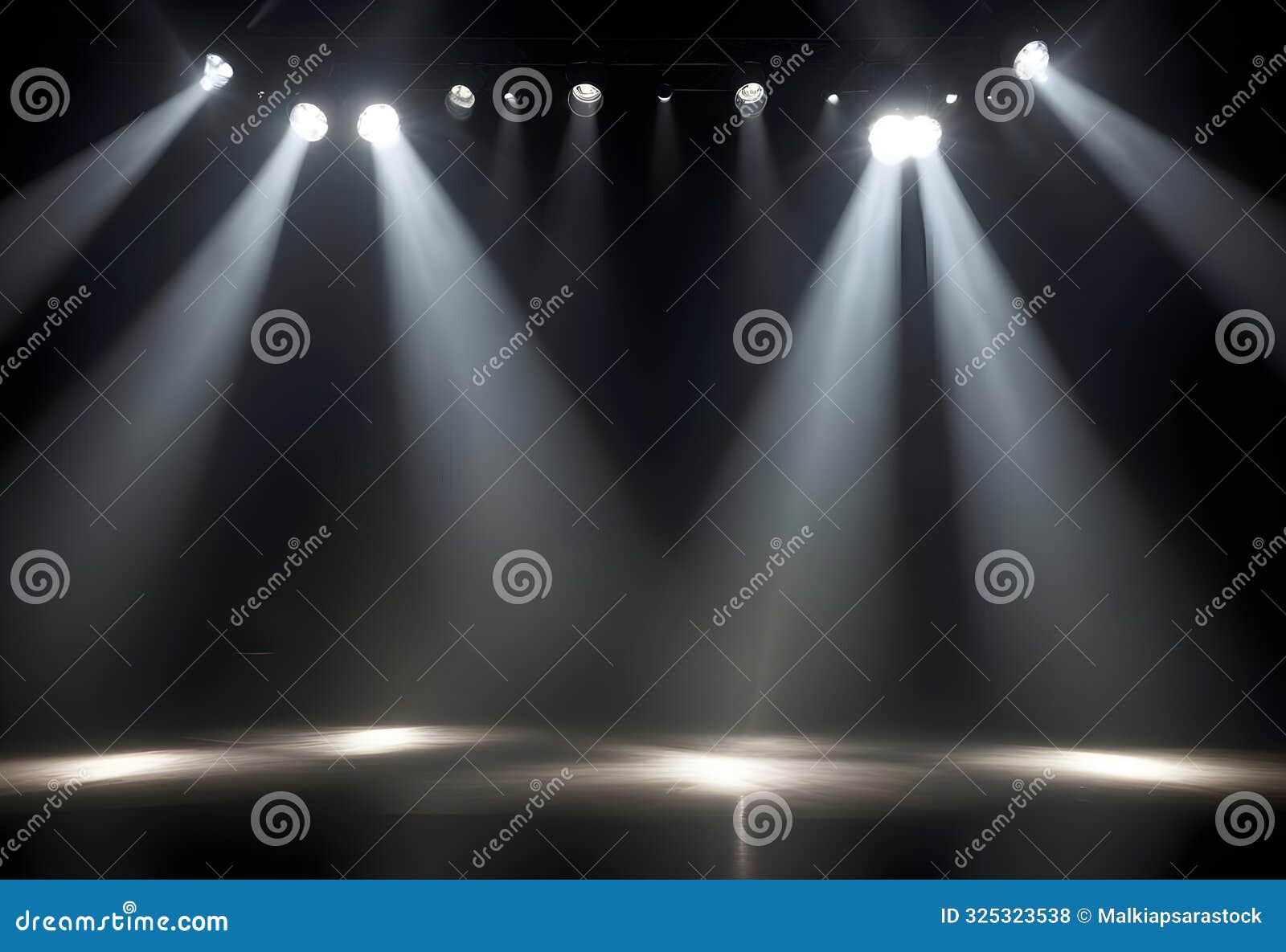 Stage with Dramatic Multiple Spotlights Background Design AI Generated ...
