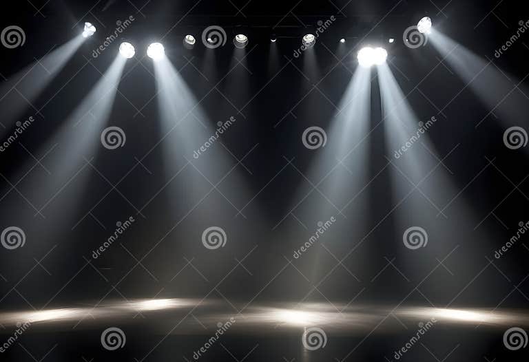 Stage with Dramatic Multiple Spotlights Background Design AI Generated Stock Photo - Image of ...