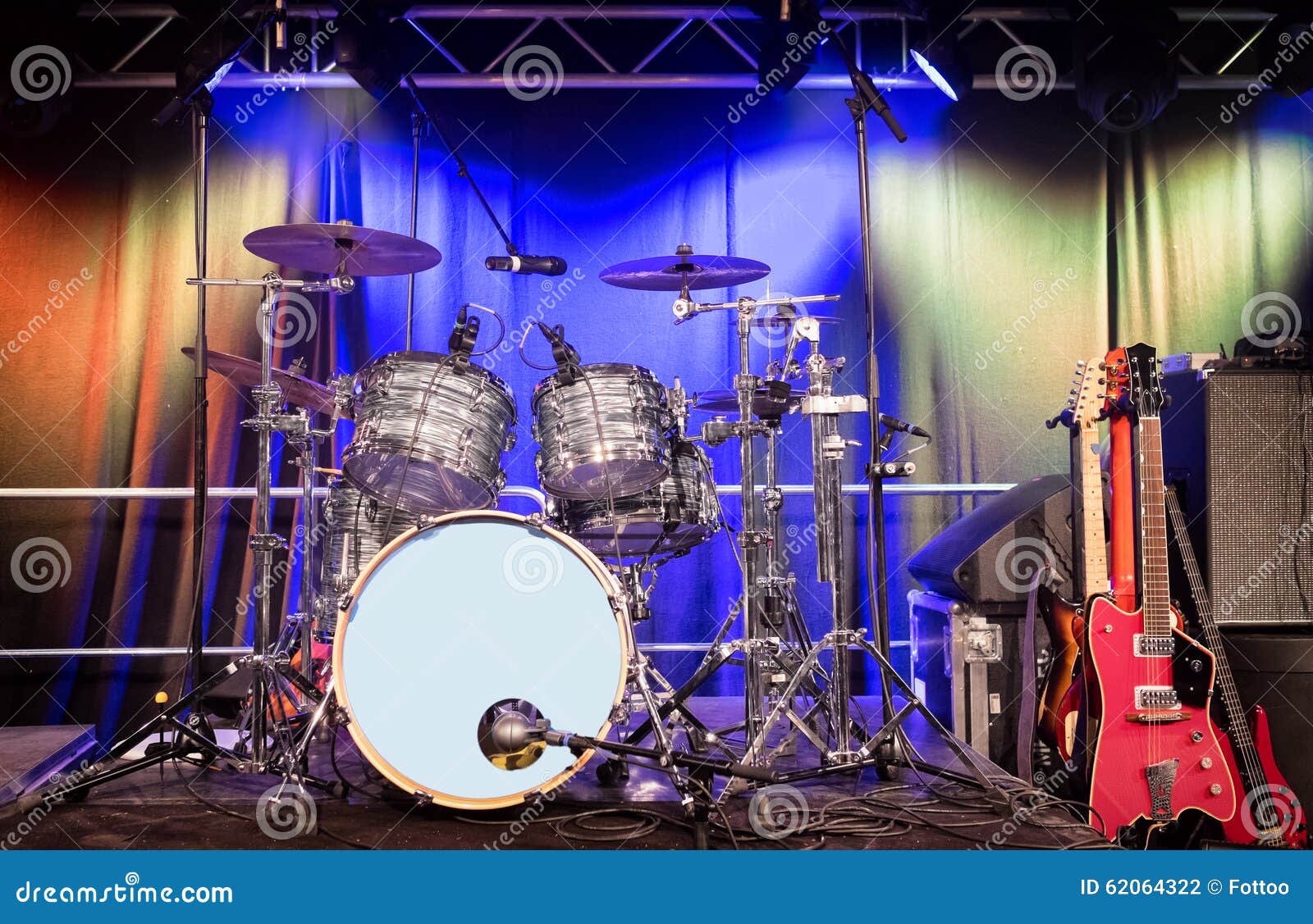 Stage stock photo. Image of drum, event, live, drums - 62064322