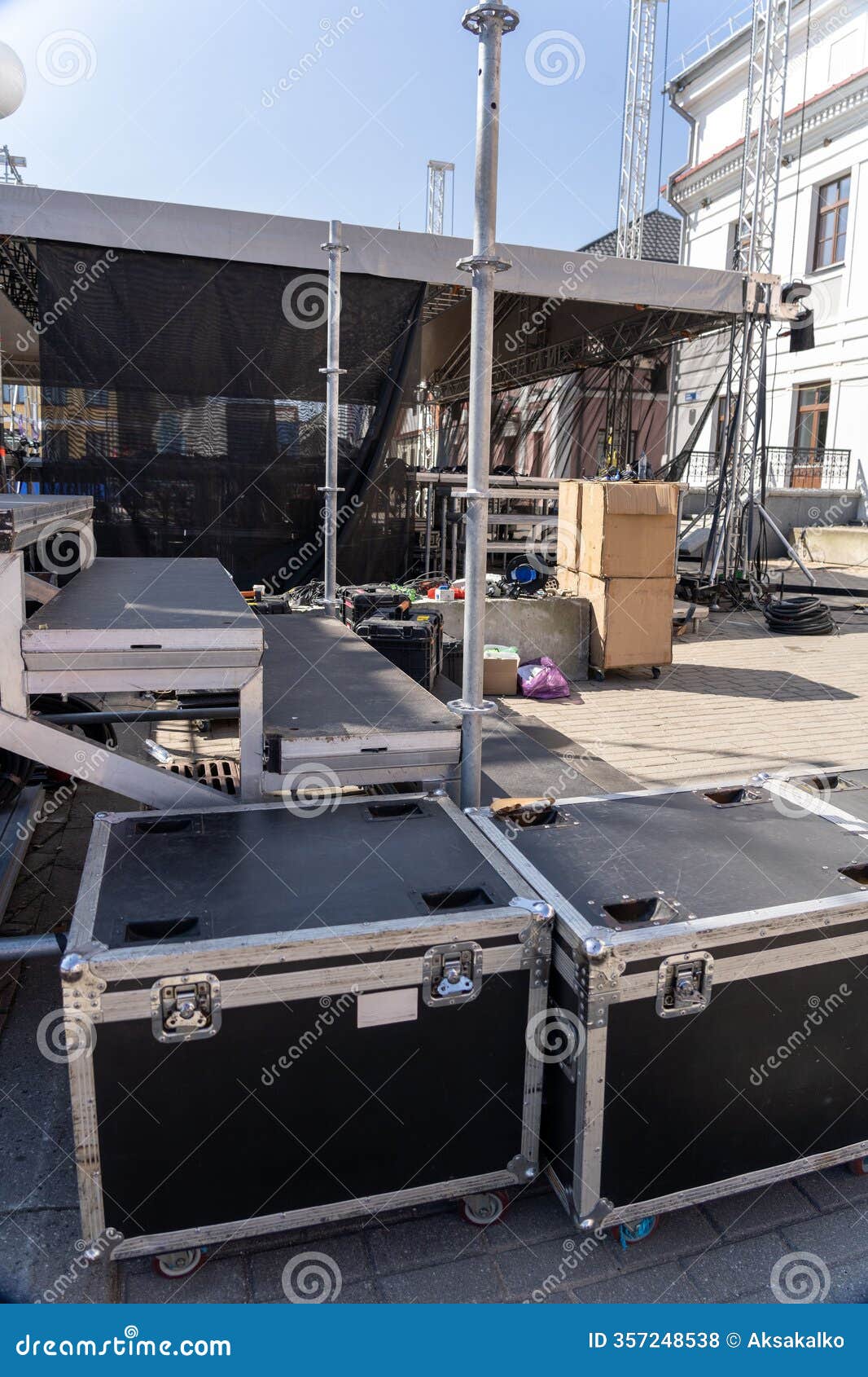 Stage Equipment before the Concert. Stock Photo - Image of production ...