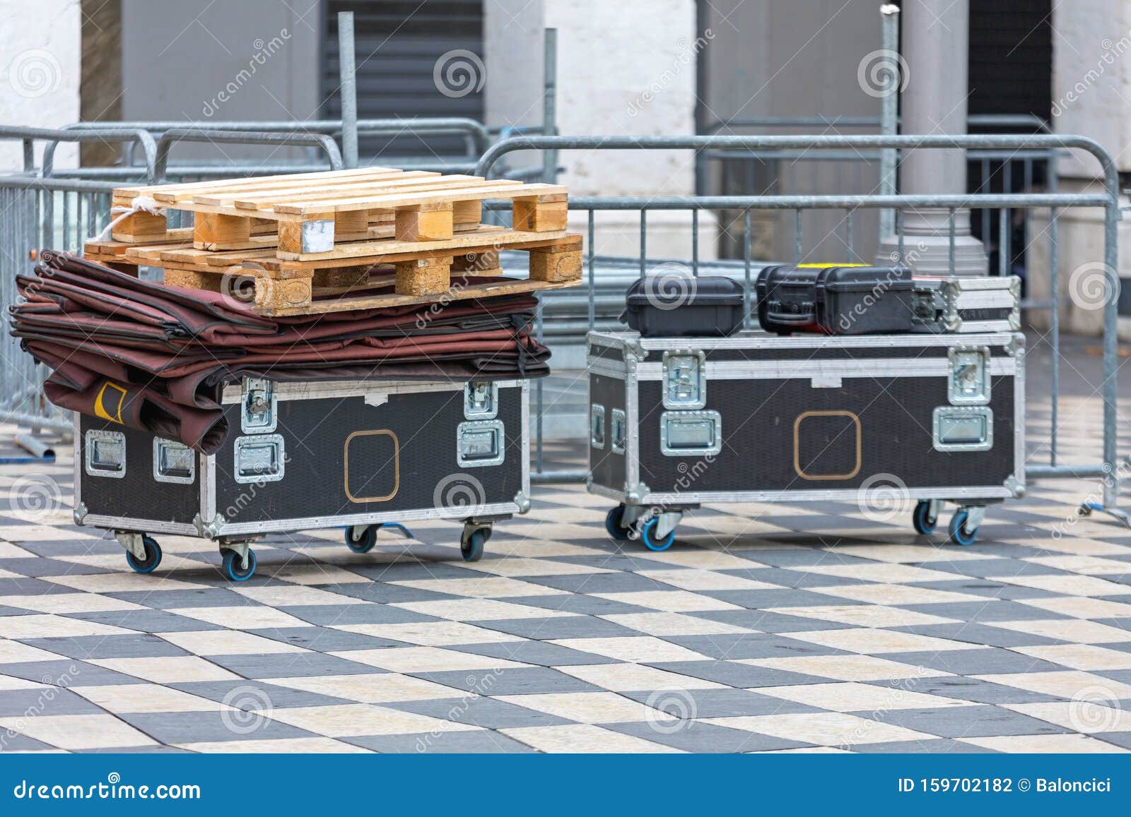 Wheeled Rack Cases stock photo. Image of strong, venue - 159702182