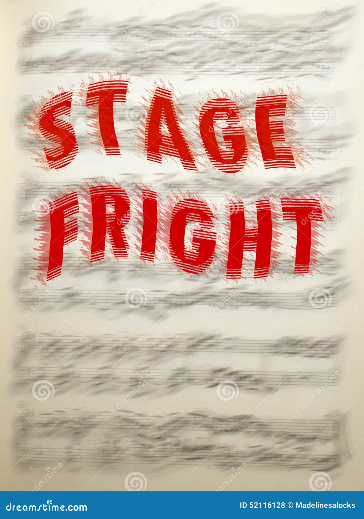 Stage Fright Vector Illustration. Stress Behavior In Tiny Persons ...