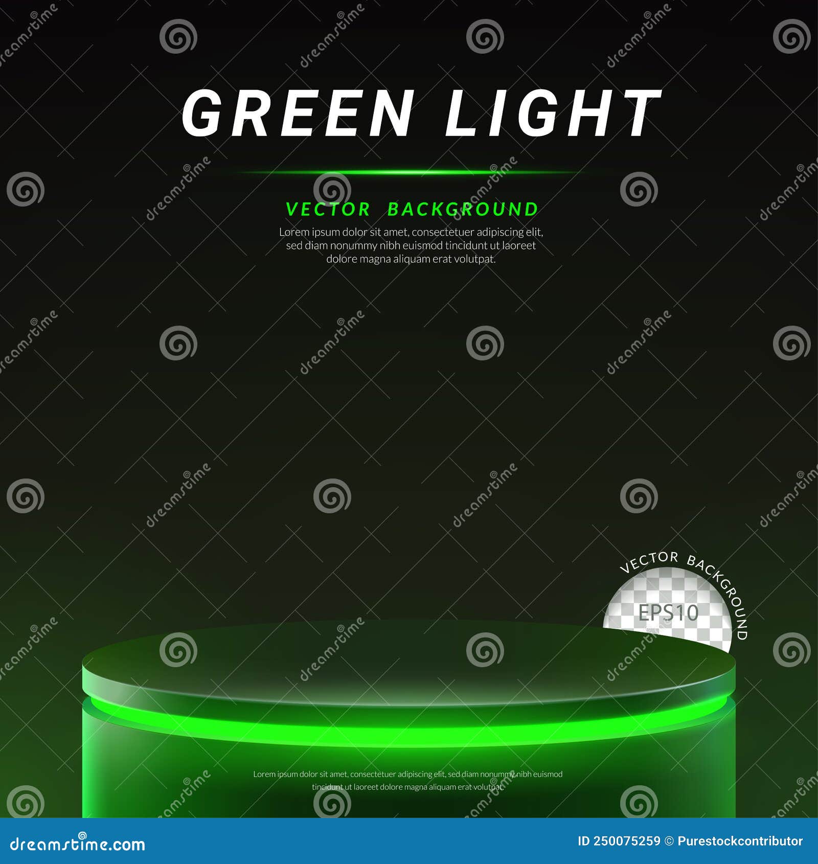 Stage with Green Light. Design for Product Display Stock Vector ...