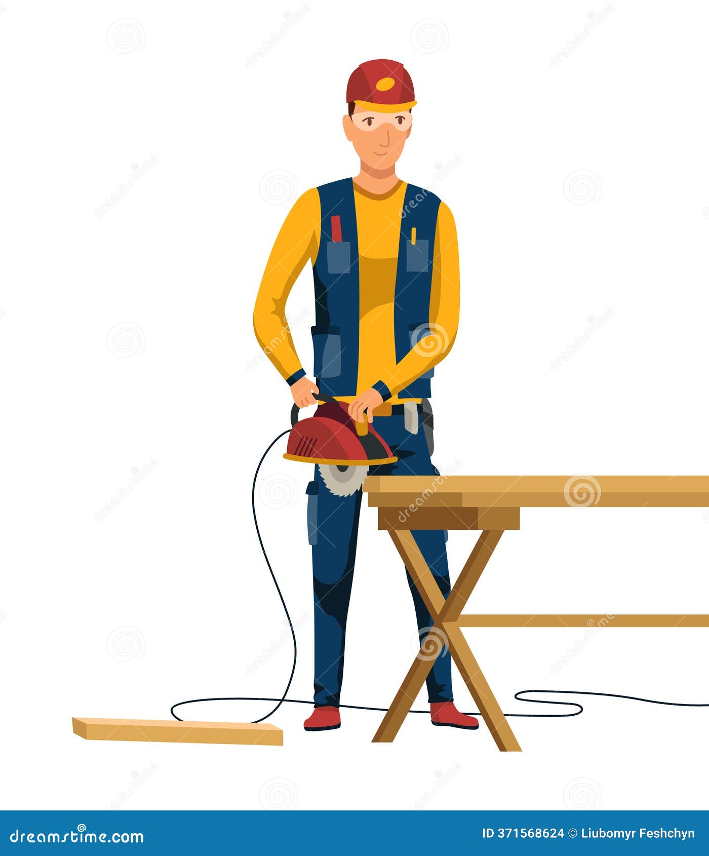 Stage House Building With Worker. New Construction, Engineering On Site. Work Process With House ...