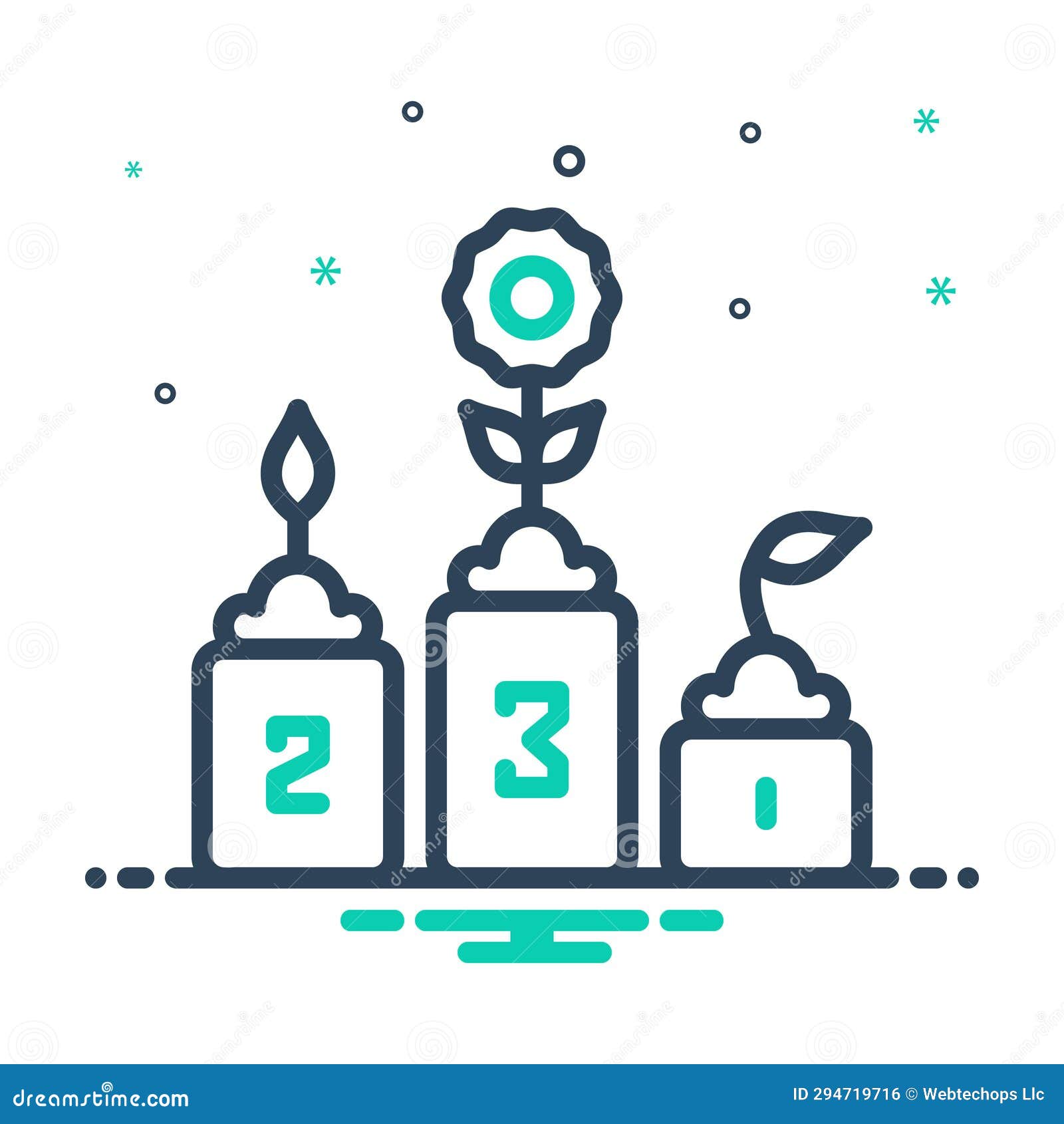 Mix Icon for Stage, Process and Sprout Stock Vector - Illustration of ...