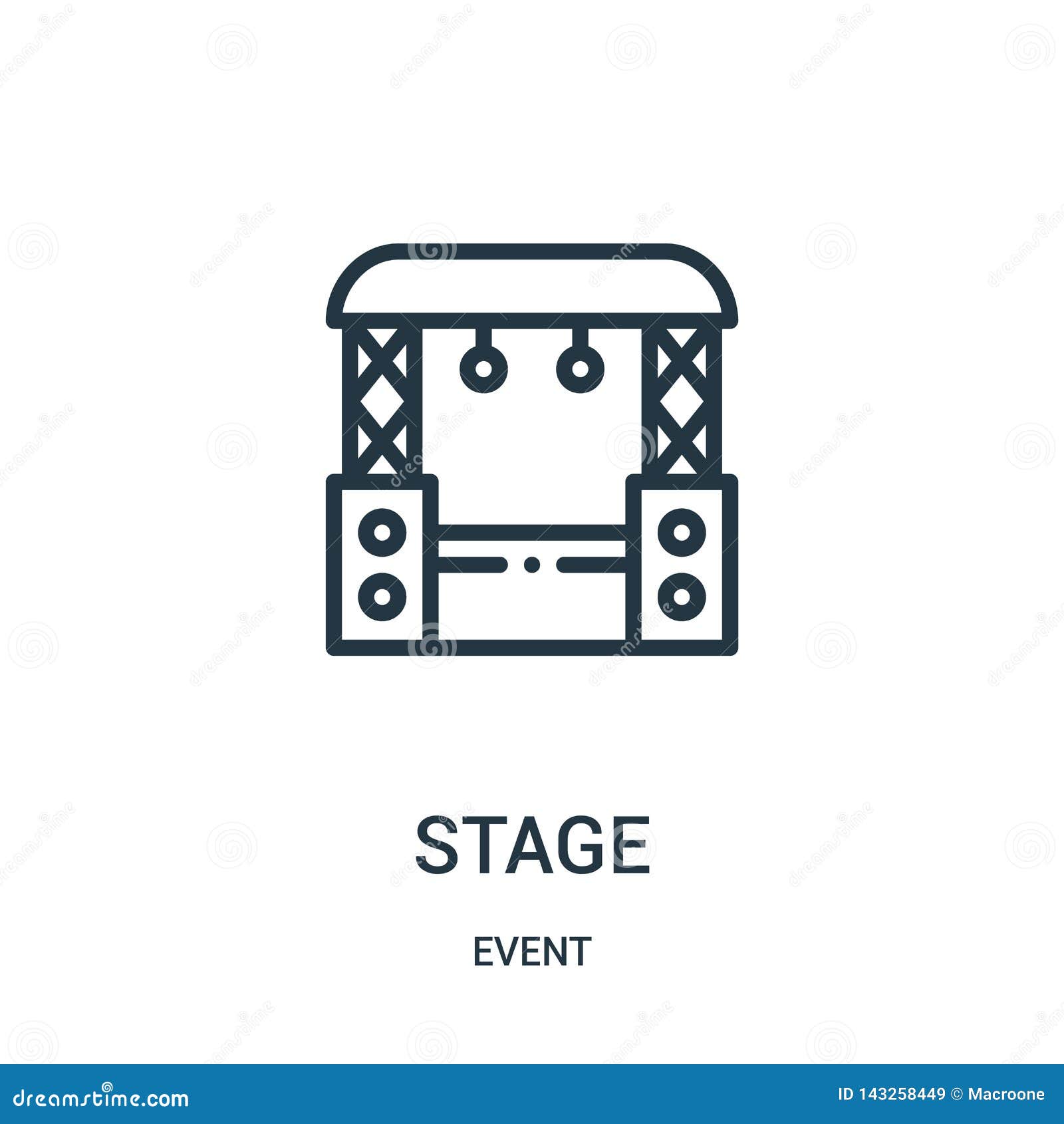 Stage Icon Vector from Event Collection. Thin Line Stage Outline Icon ...