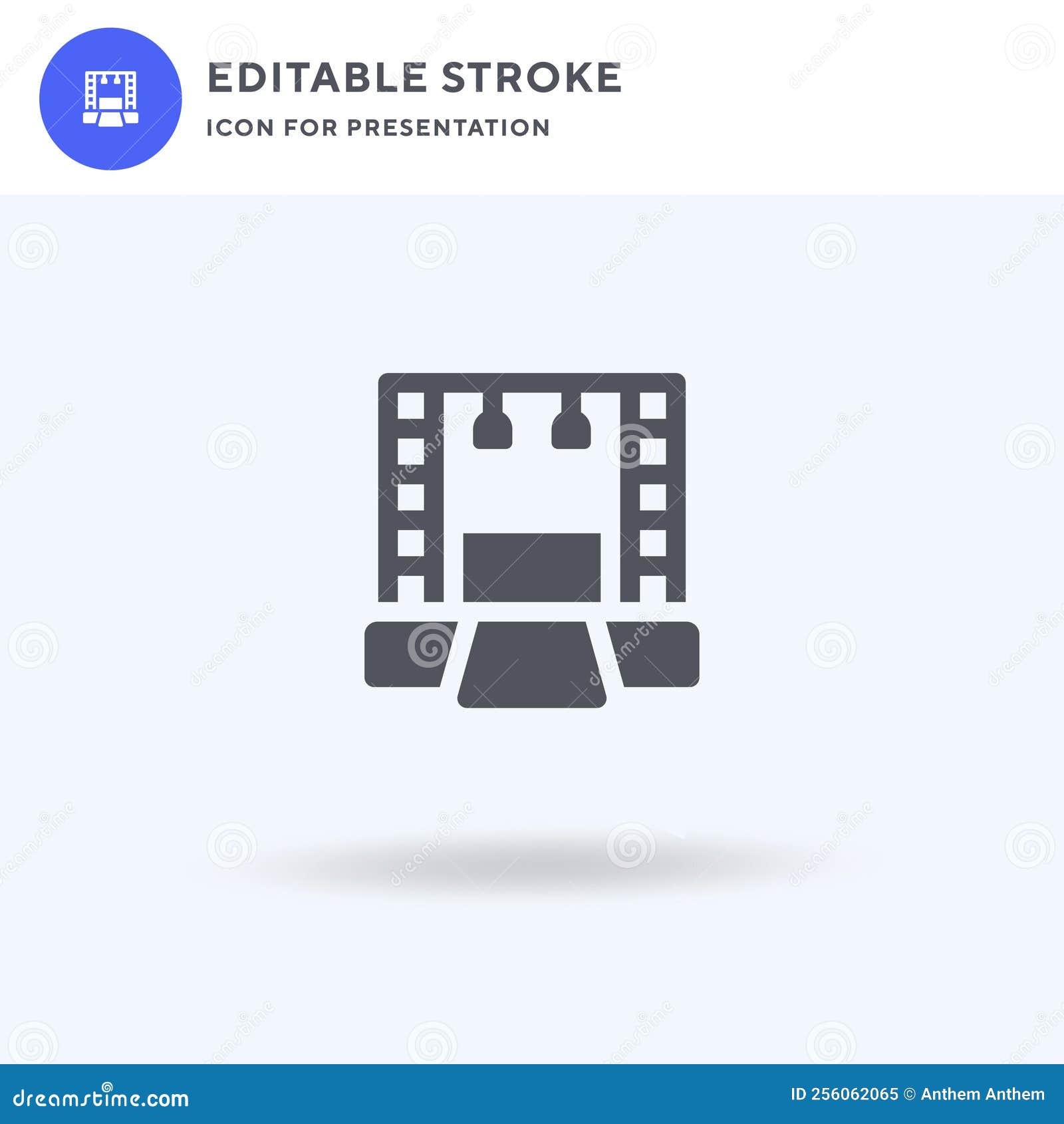 Stage Icon Vector, Filled Flat Sign, Solid Pictogram Isolated on White ...