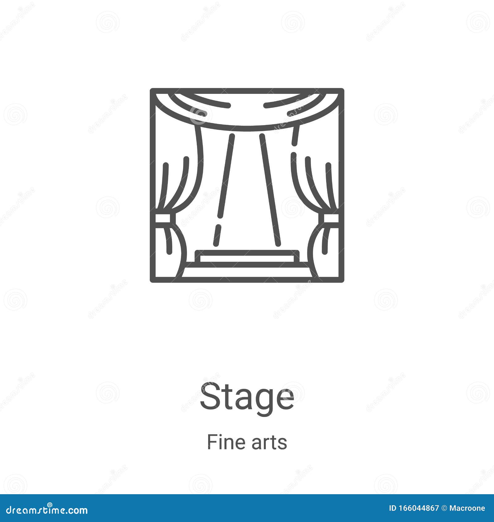 Stage Icon Vector from Fine Arts Collection. Thin Line Stage Outline ...